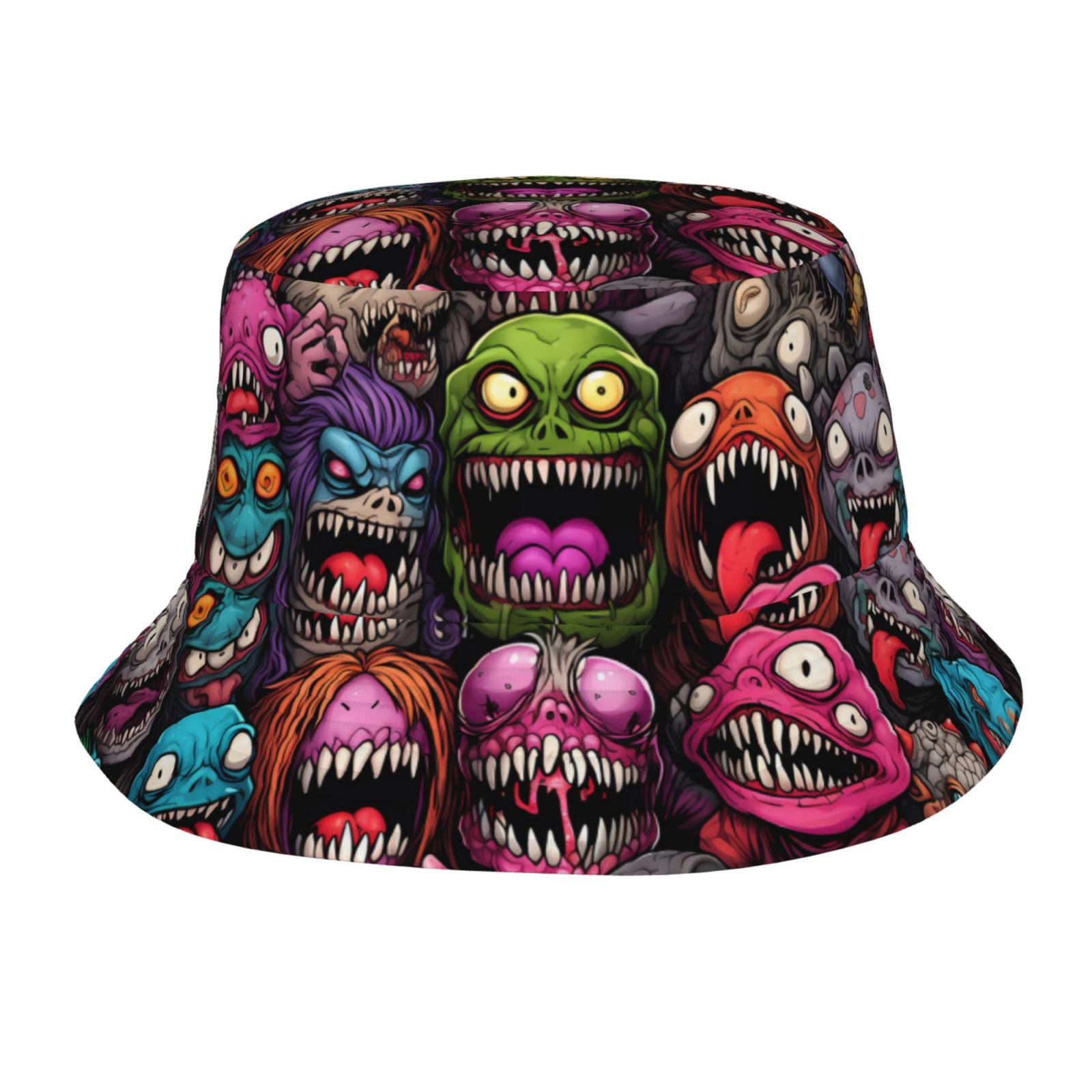 Bucket Hat for Men Women, Monstrous Cartoon Characters Breathable Sun ...