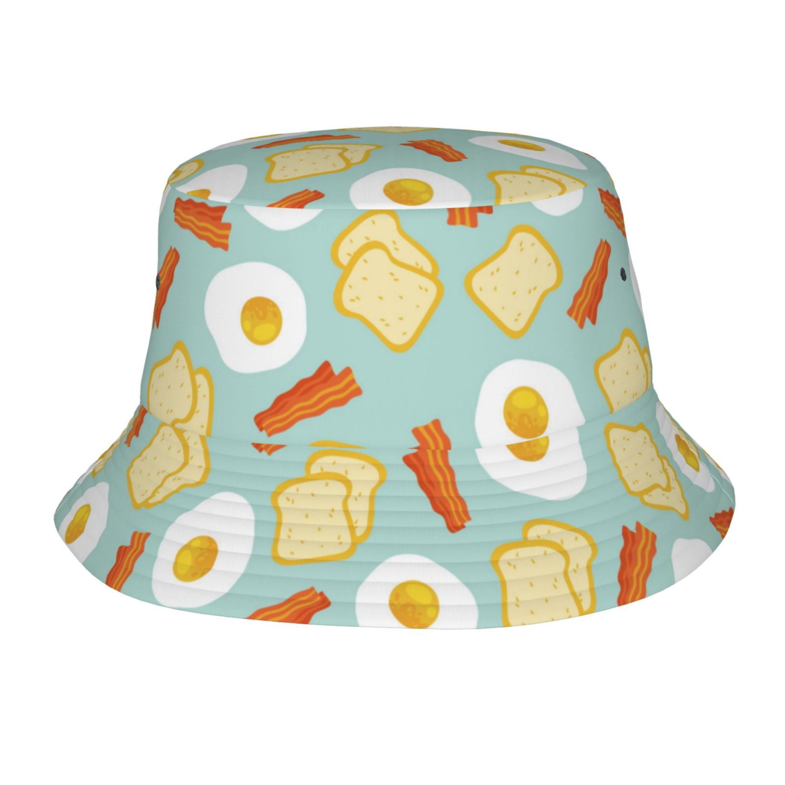Bucket Hat for Men Women, Toast Poached Eggs Bacon Breathable Sun Hat ...