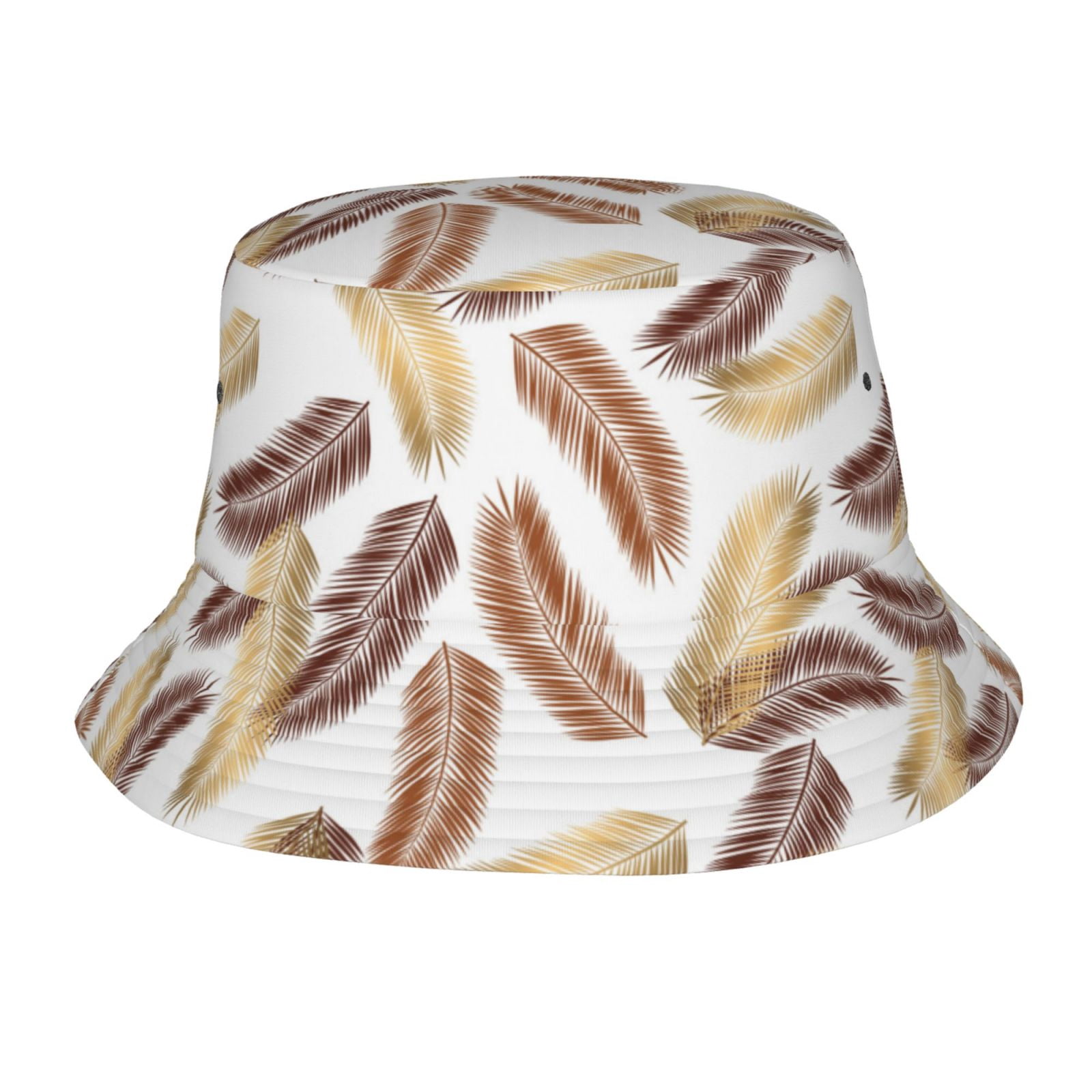 Bucket Hat for Men Women, golden brown feathers Breathable Sun Hat ...