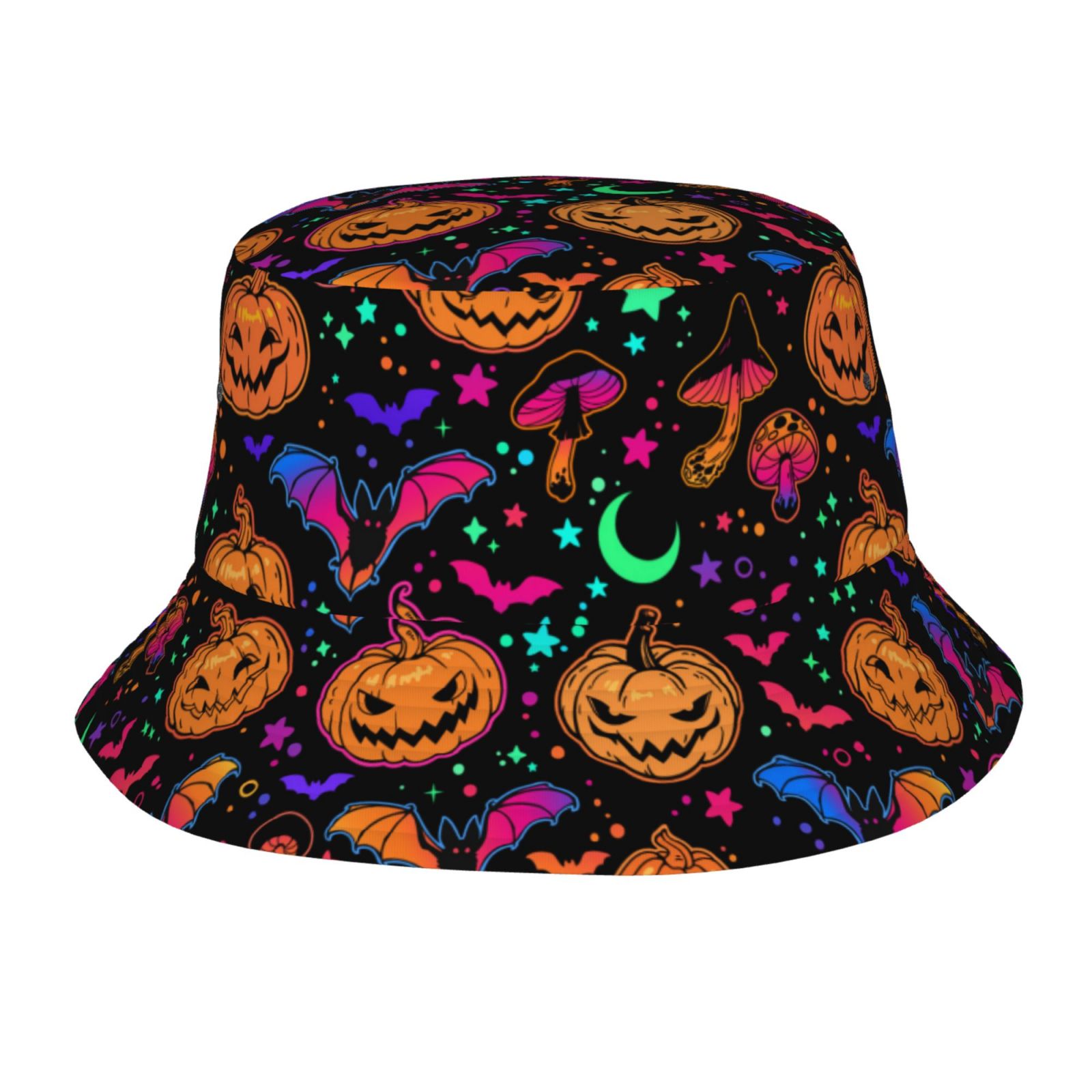 Bucket Hat for Men Women, halloween pumpkin bat Breathable Sun Hat ...