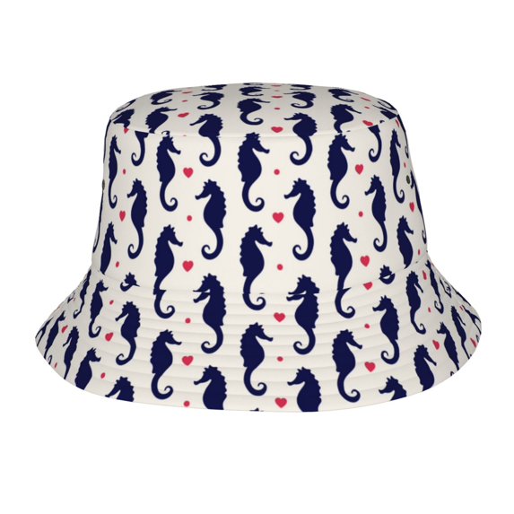 Bucket Hat for Men Women, sea horses red heart dots Retro Breathable ...