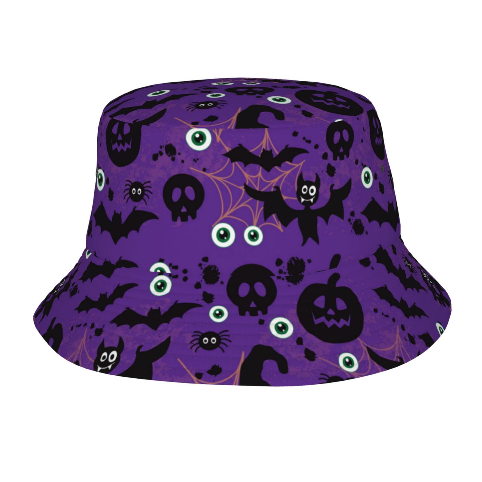 Bucket Hat for Men Women, spider web halloween bat hat Breathable Sun ...