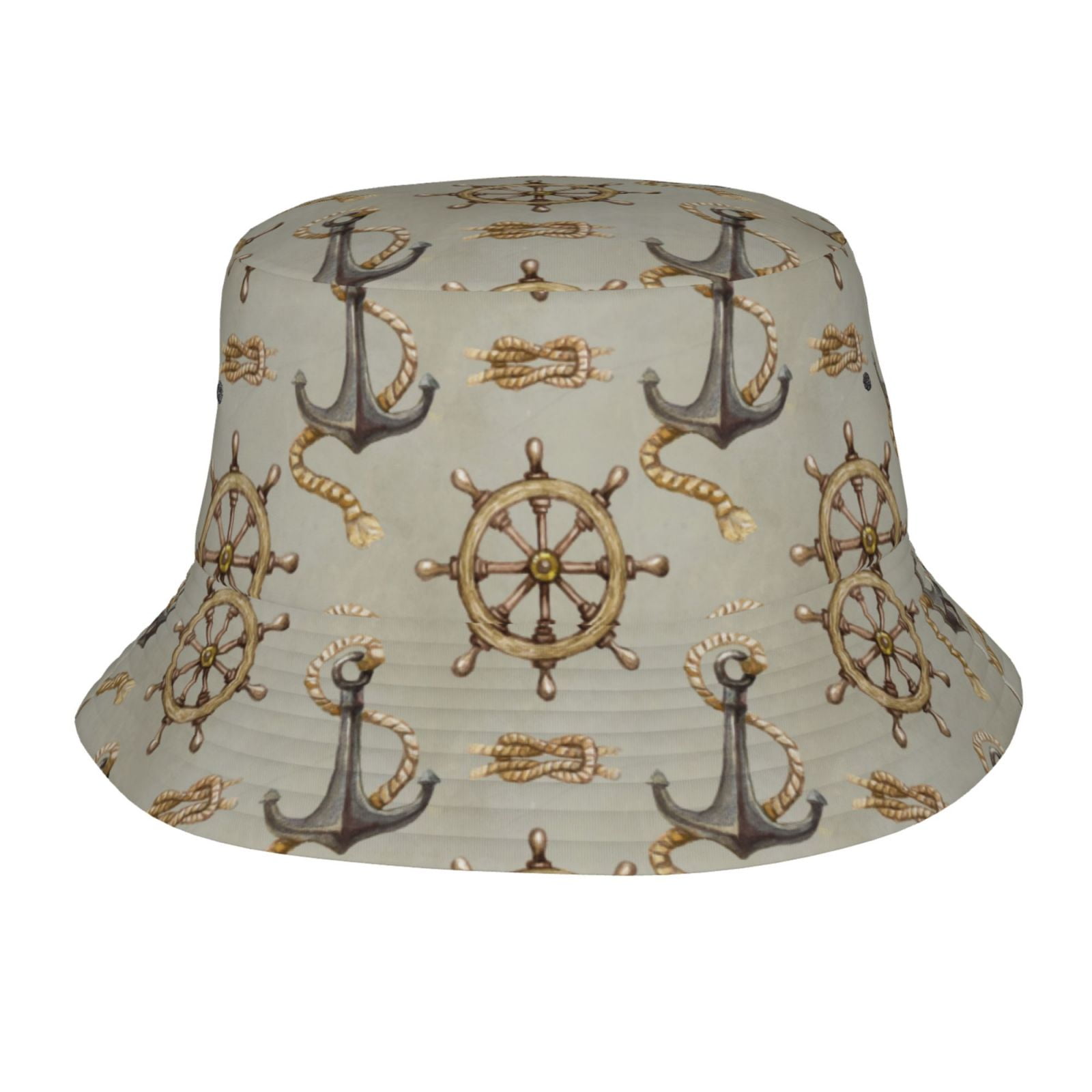 Bucket Hat for Men Women, vintage anchor rope rudder retro Breathable ...