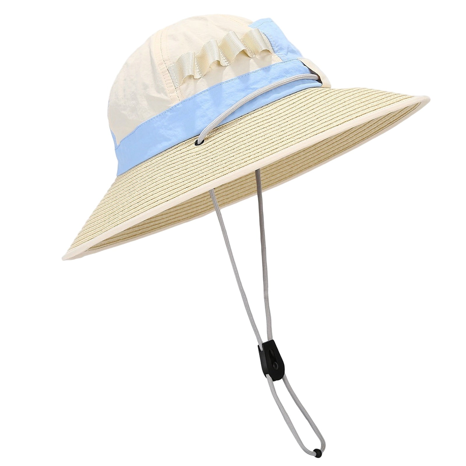 Bucket Hat Unisex Camping Hat Sun Protection Adjustable Drawstring Hat ...
