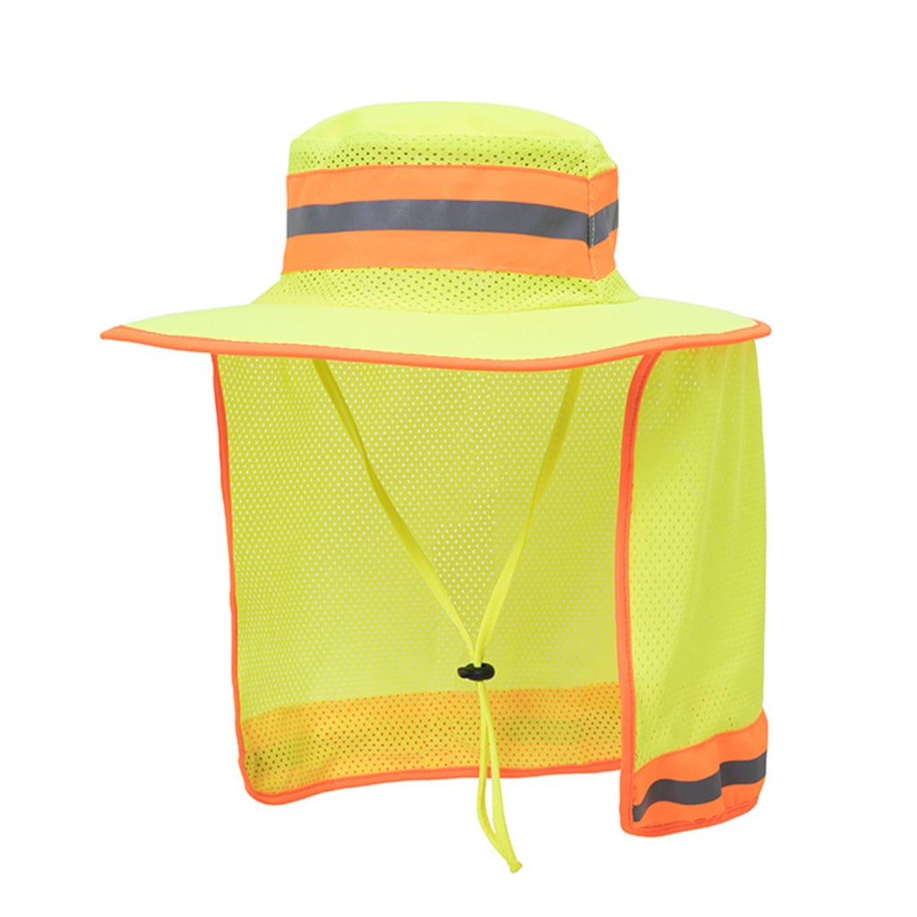 Bucket Hat With Neck Flap High Visibility Ranger Hat Reflective Safety Hat - Walmart.com