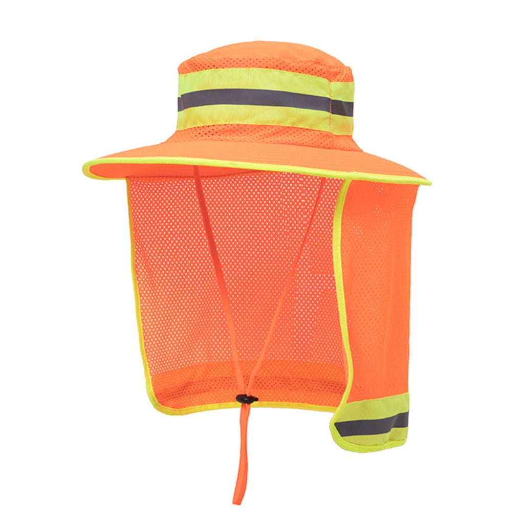 Bucket Hat With Neck Flap High Visibility Ranger Hat Reflective Safety ...