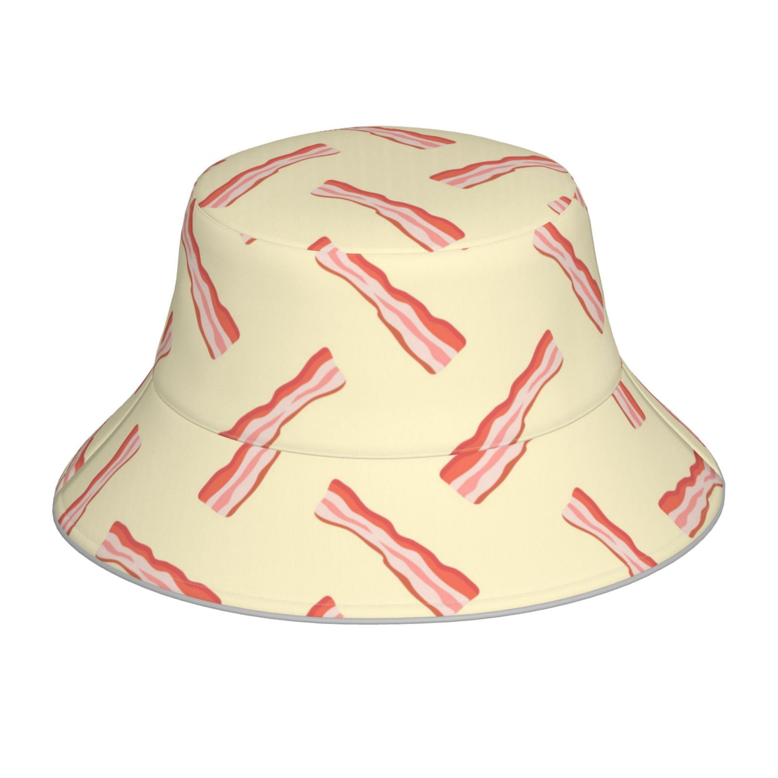 Bucket Hats for Men Woman - Bacon Print No.9032 Reversible Reflective ...