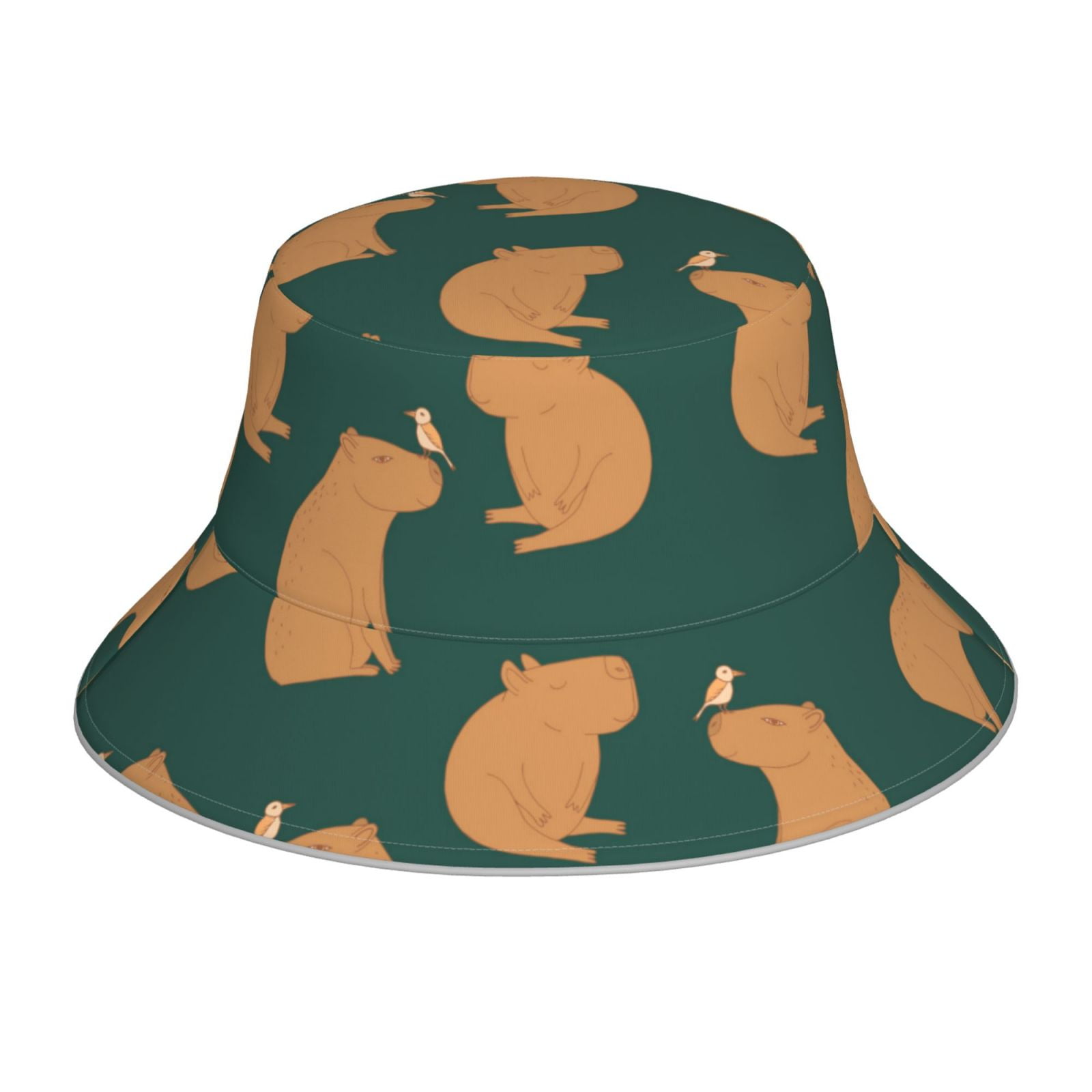 Bucket Hats for Men Woman - Birds Capybaras Reversible Reflective-Brim ...