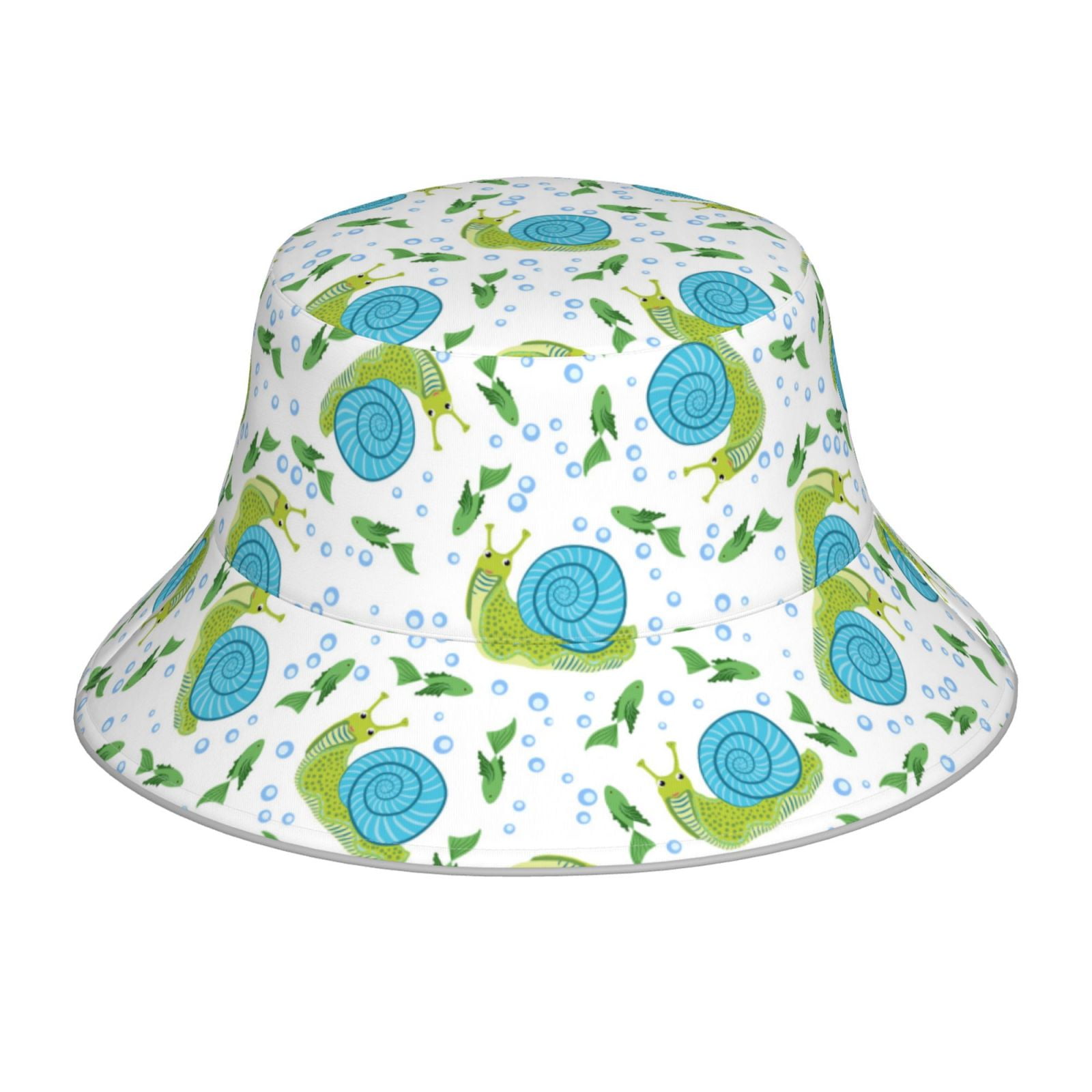 Bucket Hats for Men Woman - Blue Green Slug Fish Reversible Reflective ...