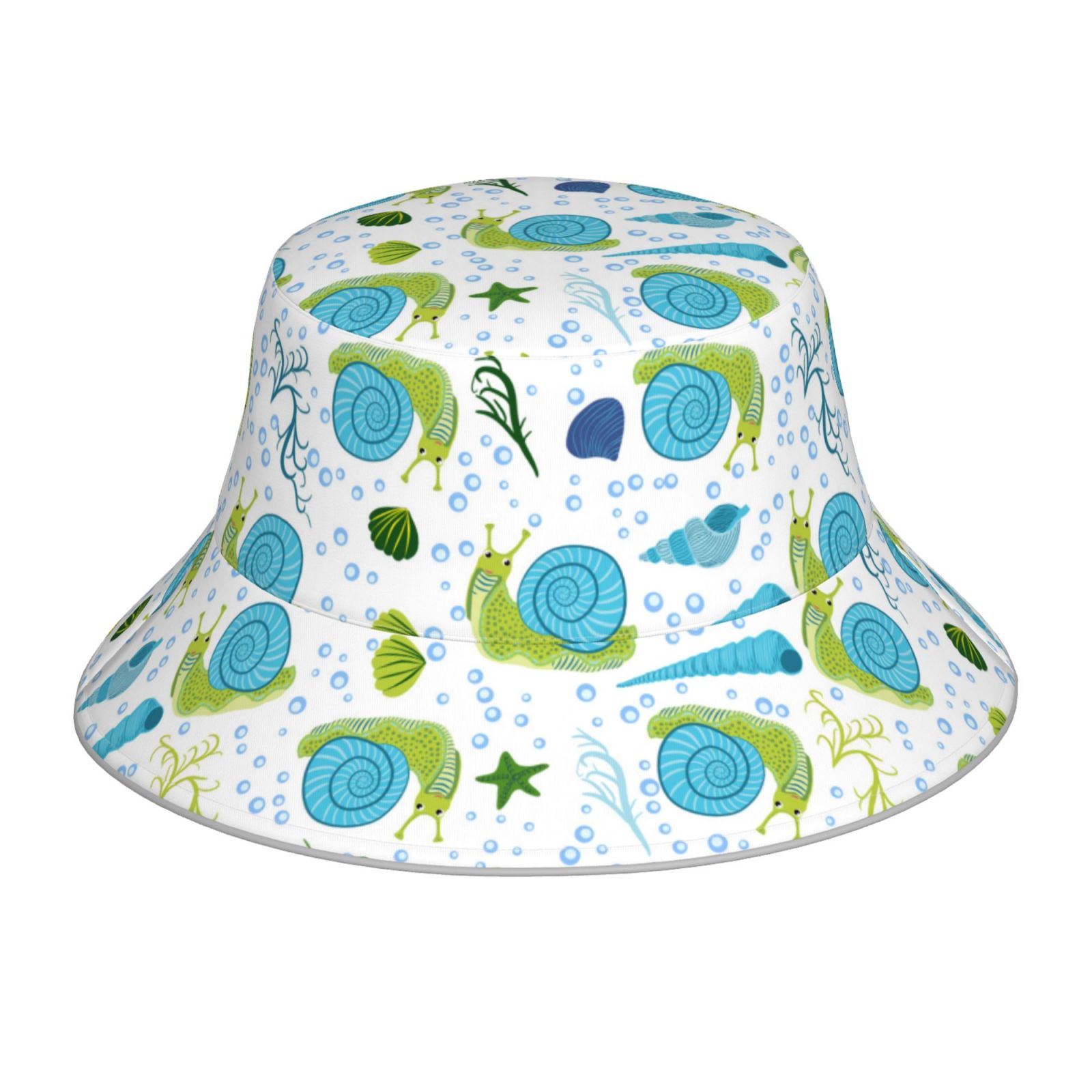 Bucket Hats for Men Woman - Blue Green Slug Shells Reversible ...