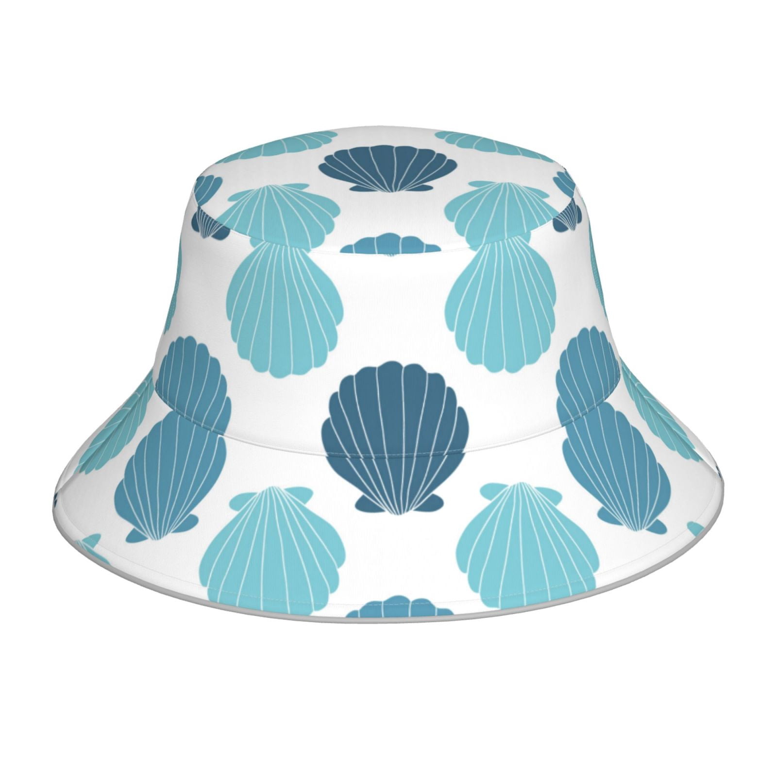 Bucket Hats for Men Woman - Blue scallop Reversible Reflective-Brim ...