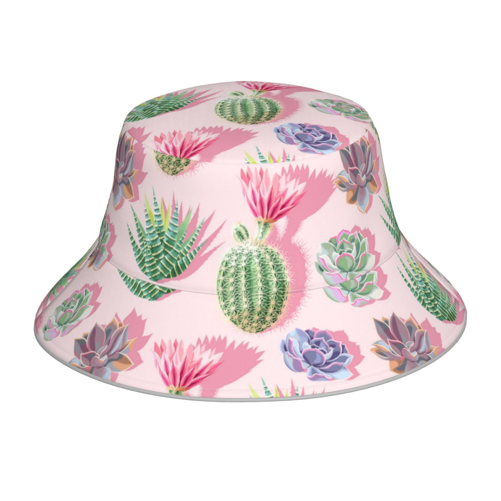 Bucket Hats for Men Woman - Cactus Succulents blooming Reversible ...