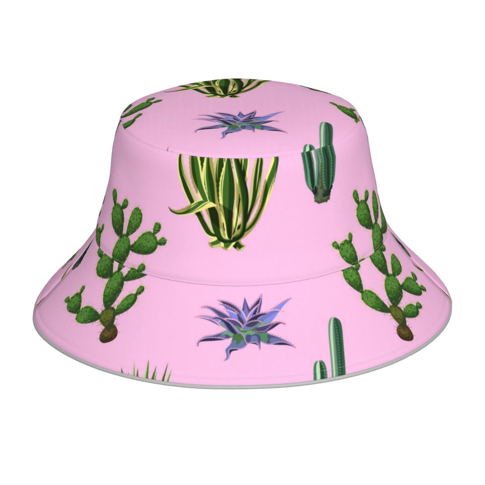 Bucket Hats for Men Woman - Cactus aloe vera Reversible Reflective-Brim ...