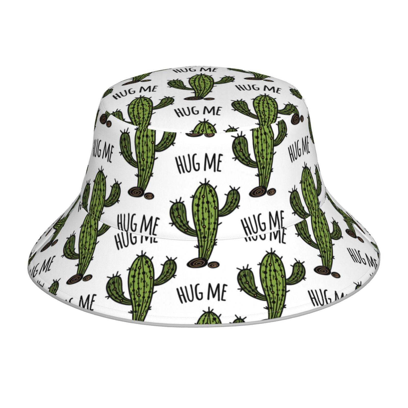 Bucket Hats for Men Woman - Cactus hug me Pattern Reversible Reflective ...