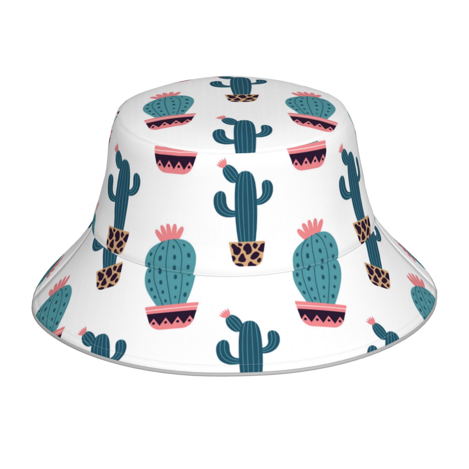 Bucket Hats for Men Woman - Cactus leopard potted plant Reversible ...