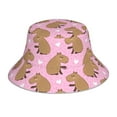 Bucket Hats for Men Woman - Capybara Print Pink Reversible Reflective ...