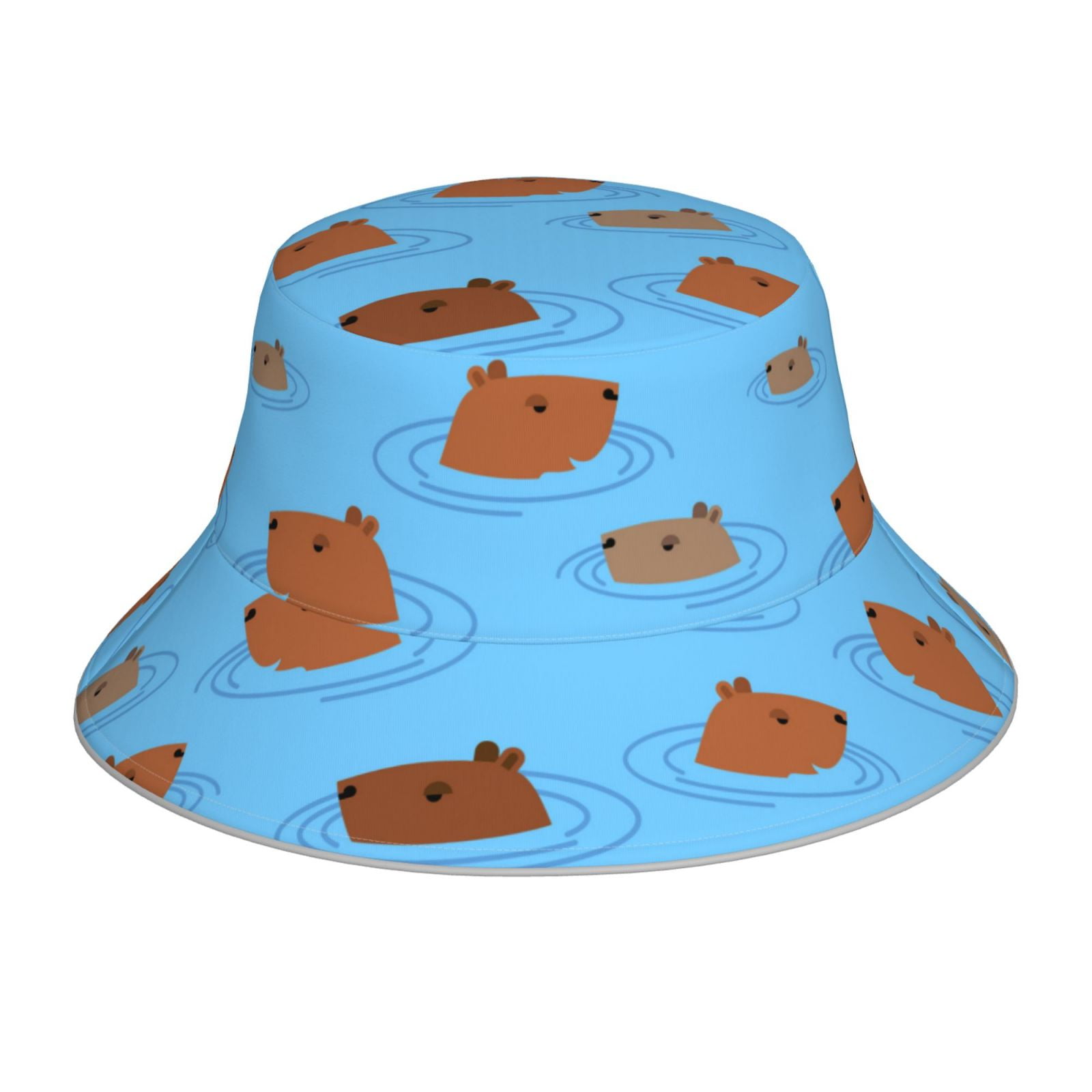 Bucket Hats for Men Woman - Capybaras Blue Reversible Reflective-Brim ...