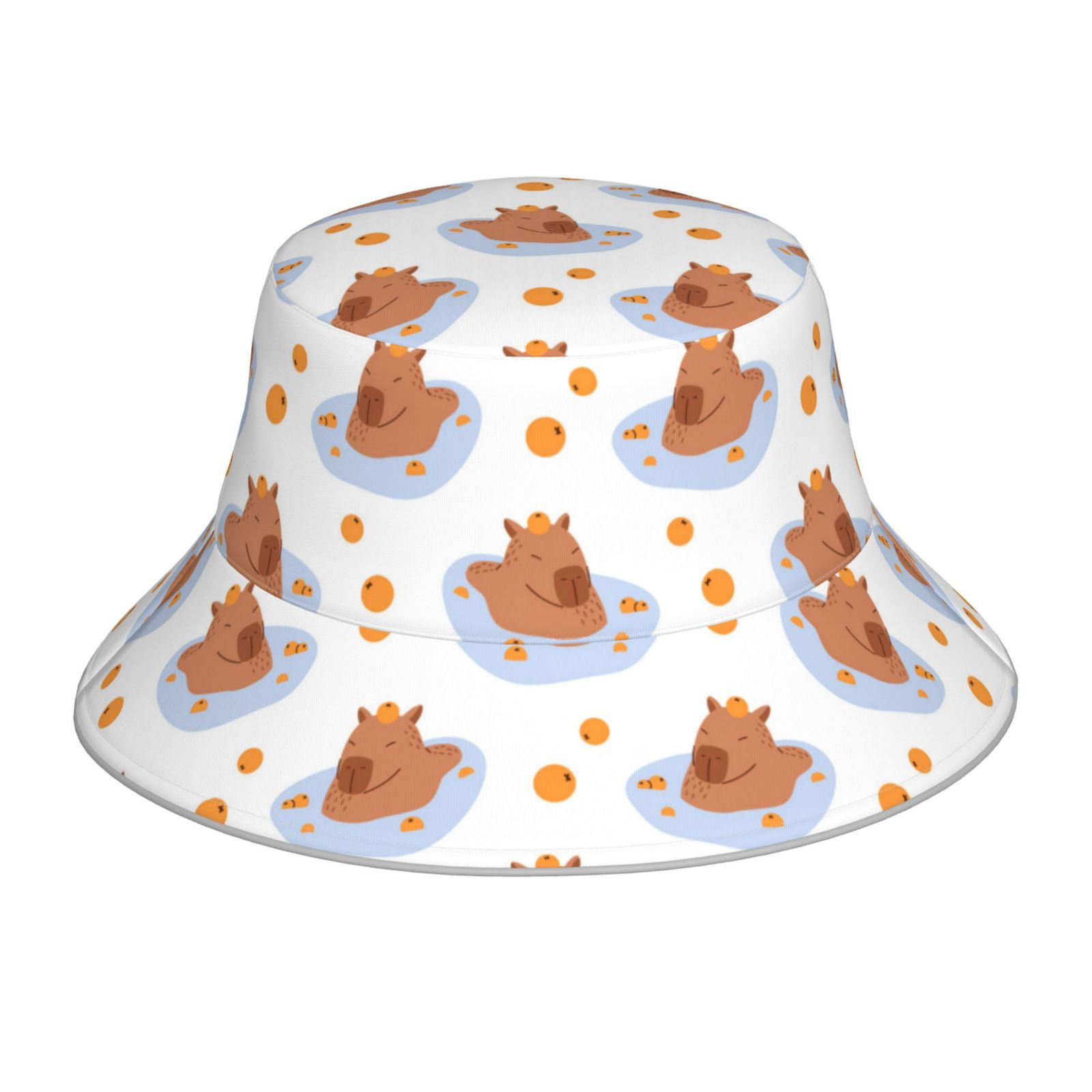 Bucket Hats for Men Woman - Capybaras Tangerine Reversible Reflective ...