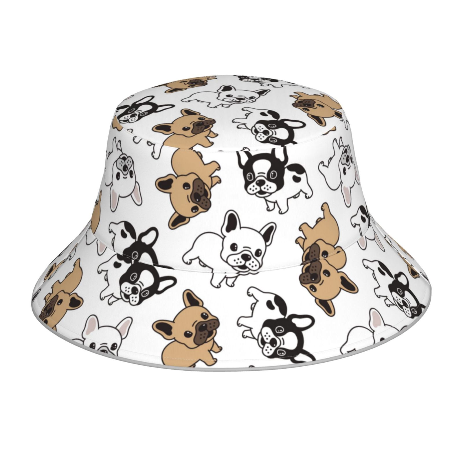 Bucket Hats for Men Woman - Cartoon Cute French Bulldog_A Reversible ...
