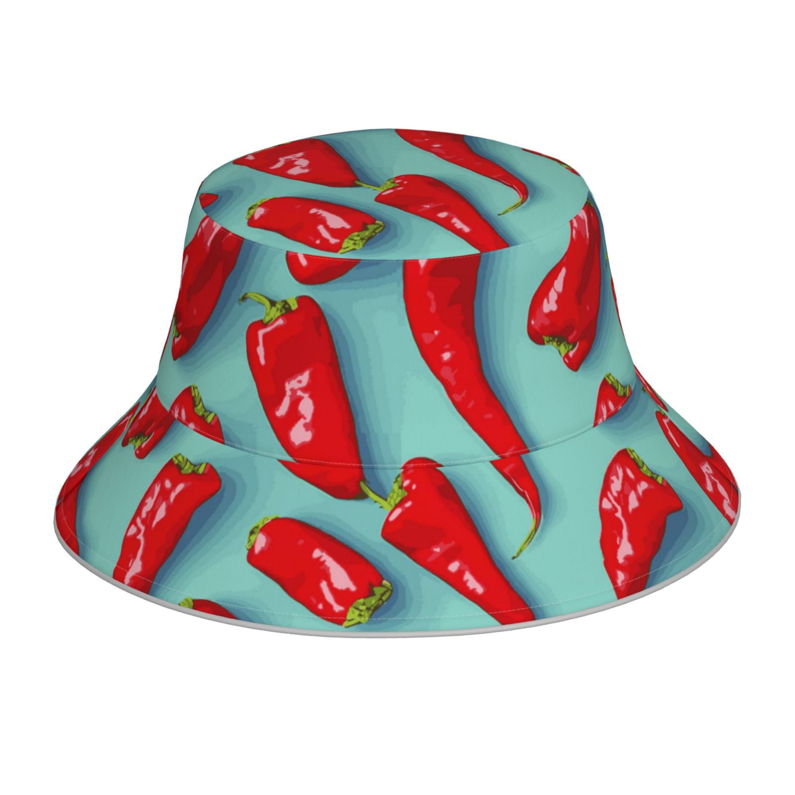 Bucket Hats for Men Woman - Chili bell Pepper Print Reversible ...