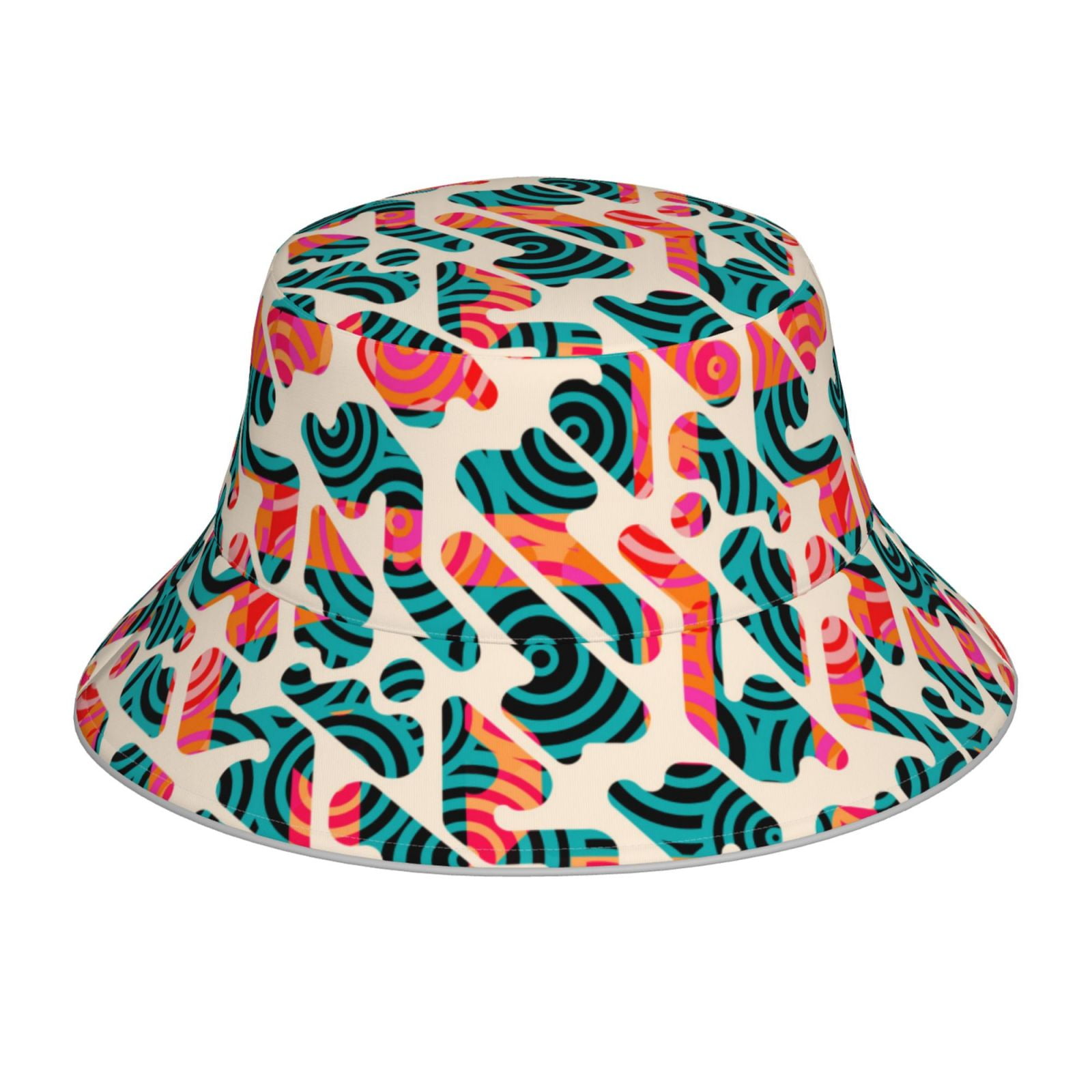 Bucket Hats for Men Woman - Circular Pattern Camouflage Reversible ...