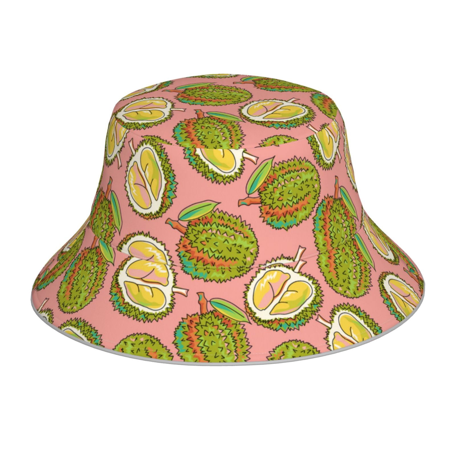 Bucket Hats for Men Woman - Colorful Durian Reversible Reflective-Brim ...
