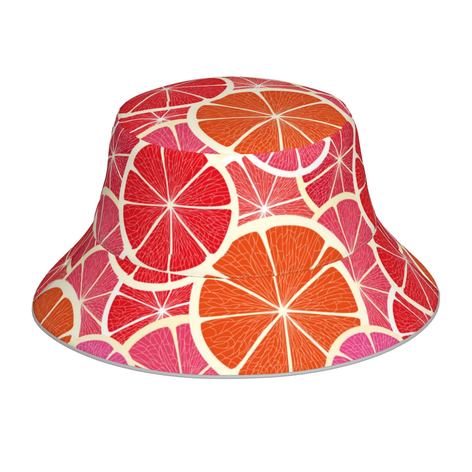 Bucket Hats for Men Woman - Colorful Orange Reversible Reflective-Brim ...