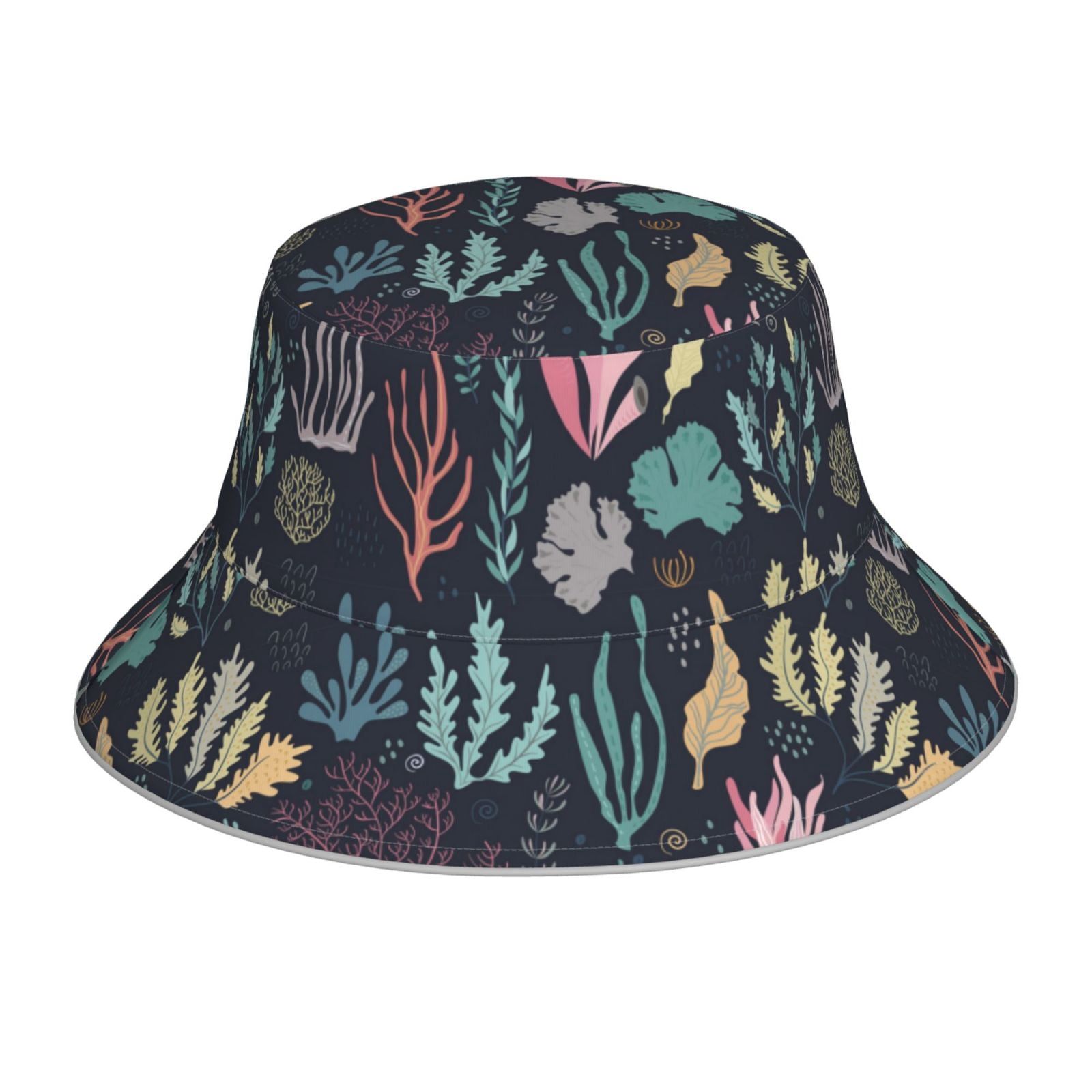 Bucket Hats for Men Woman - Colorful seaweed Reversible Reflective-Brim ...