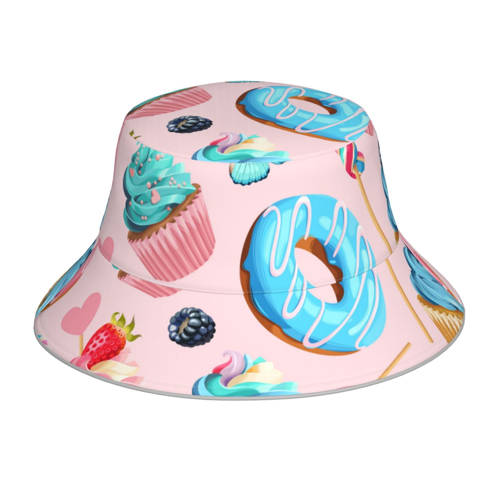 Bucket Hats for Men Woman - Cupcakes and Donuts Reversible Reflective ...