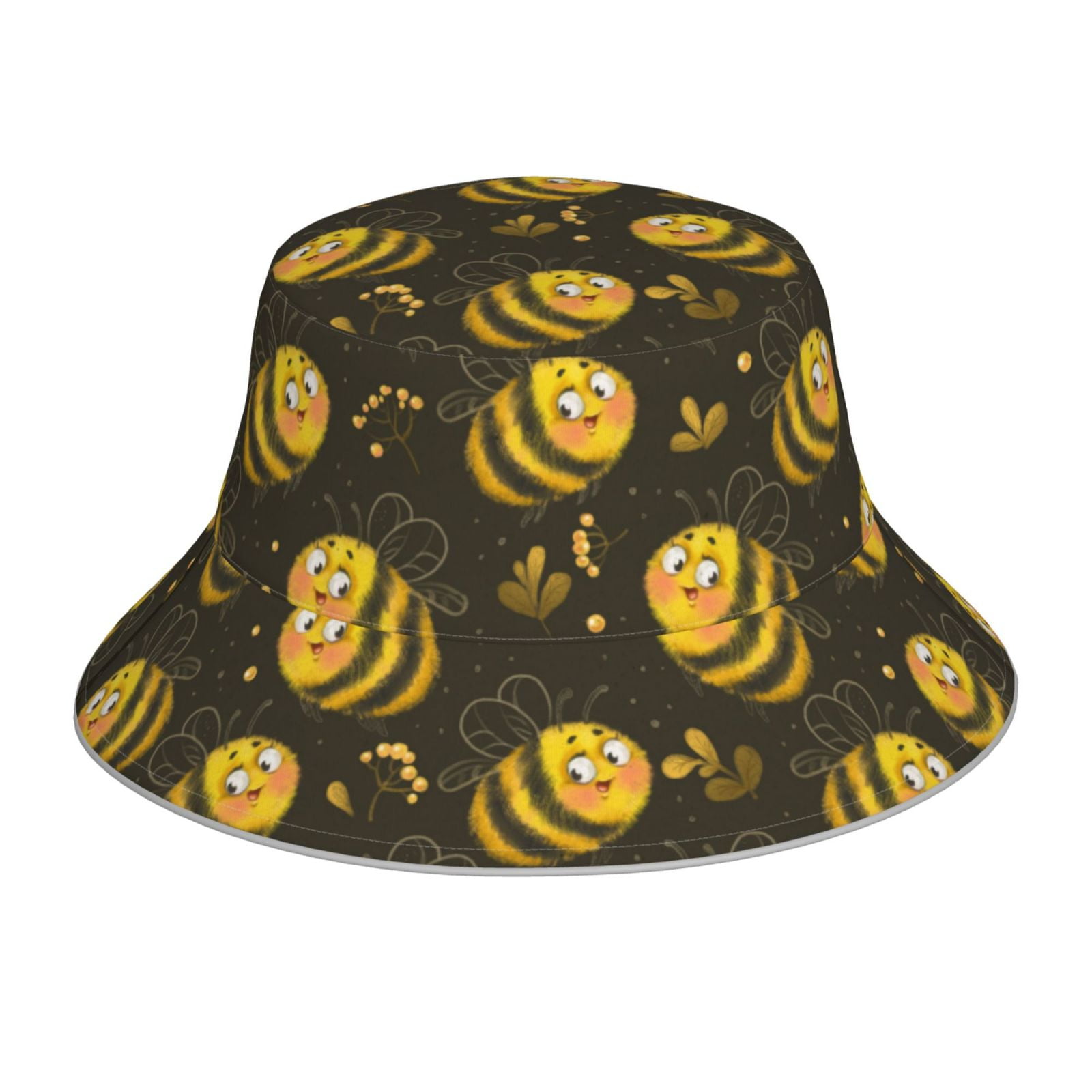 Bucket Hats for Men Woman - Cute Cartoon Bees Reversible Reflective ...