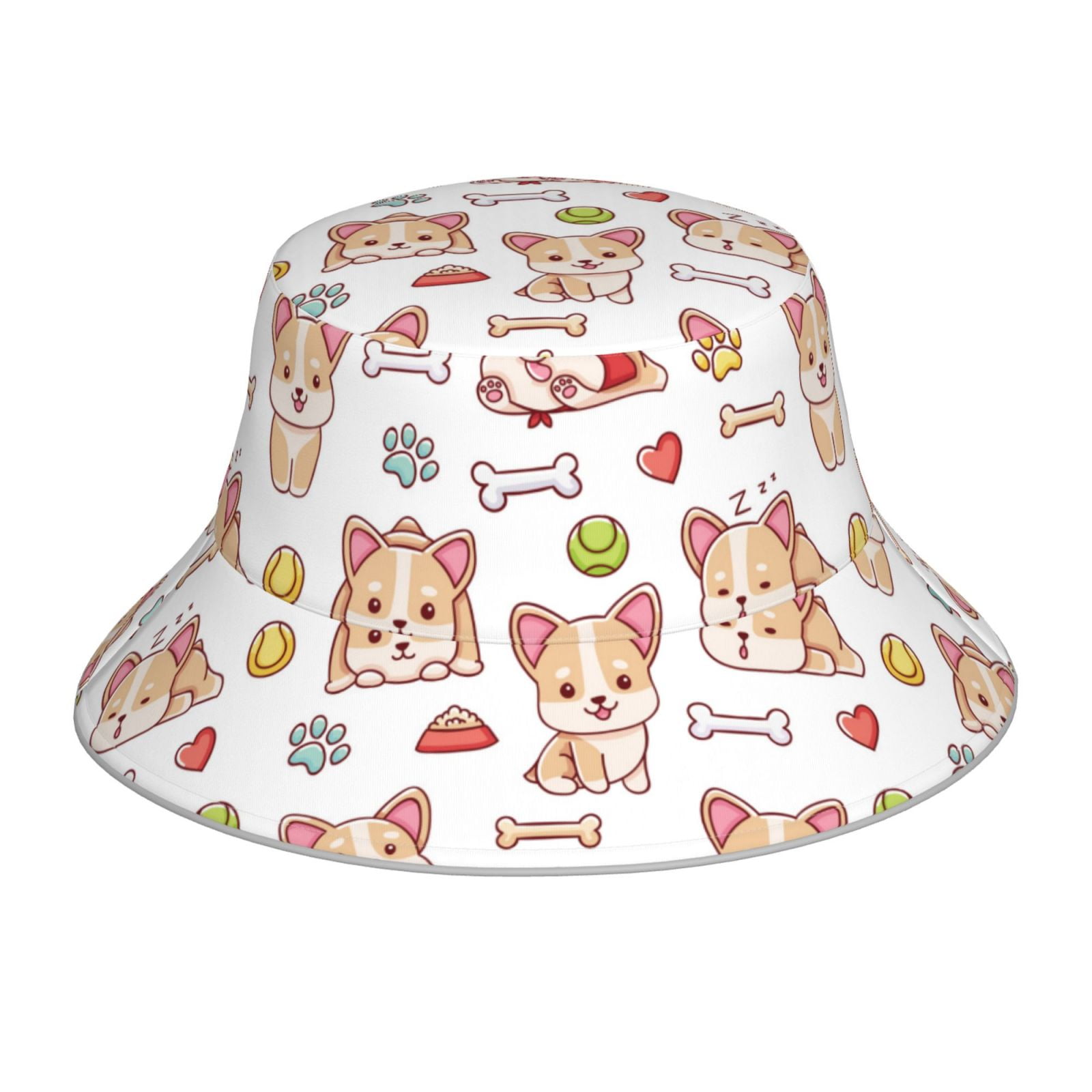 Bucket Hats for Men Woman - Cute Corgi Dog Funny Softball Reversible ...
