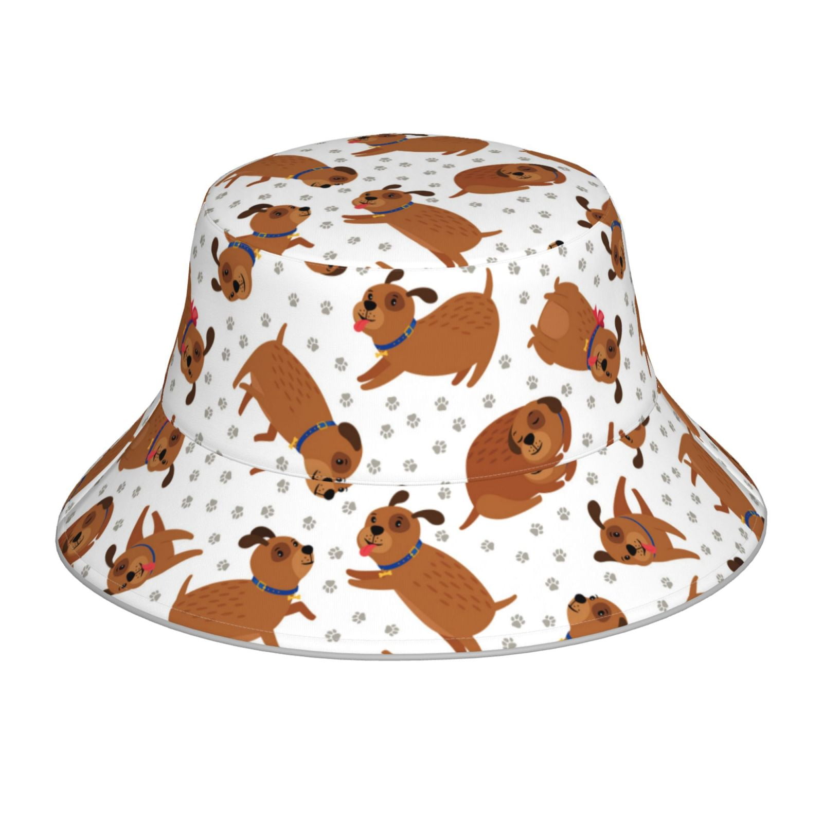 Bucket Hats for Men Woman - Cute Dog Paw Reversible Reflective-Brim ...