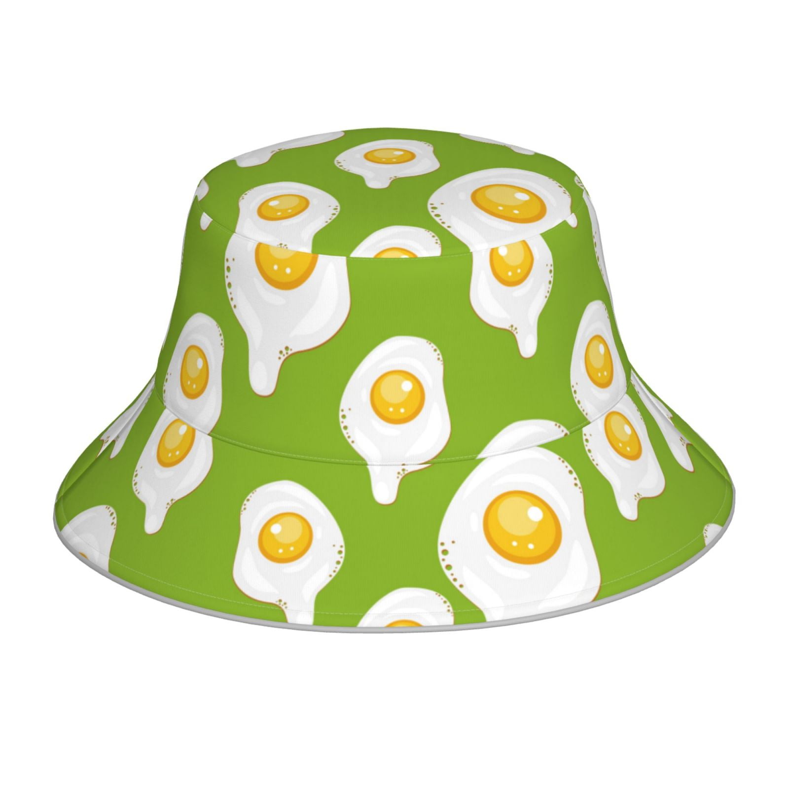 Bucket Hats for Men Woman - Cute Fried Egg Green Reversible Reflective ...