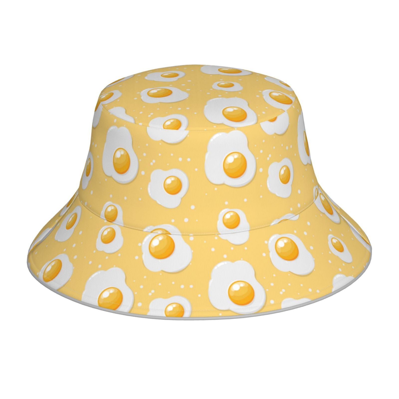 Bucket Hats for Men Woman - Cute Fried Egg Yellow Reversible Reflective ...