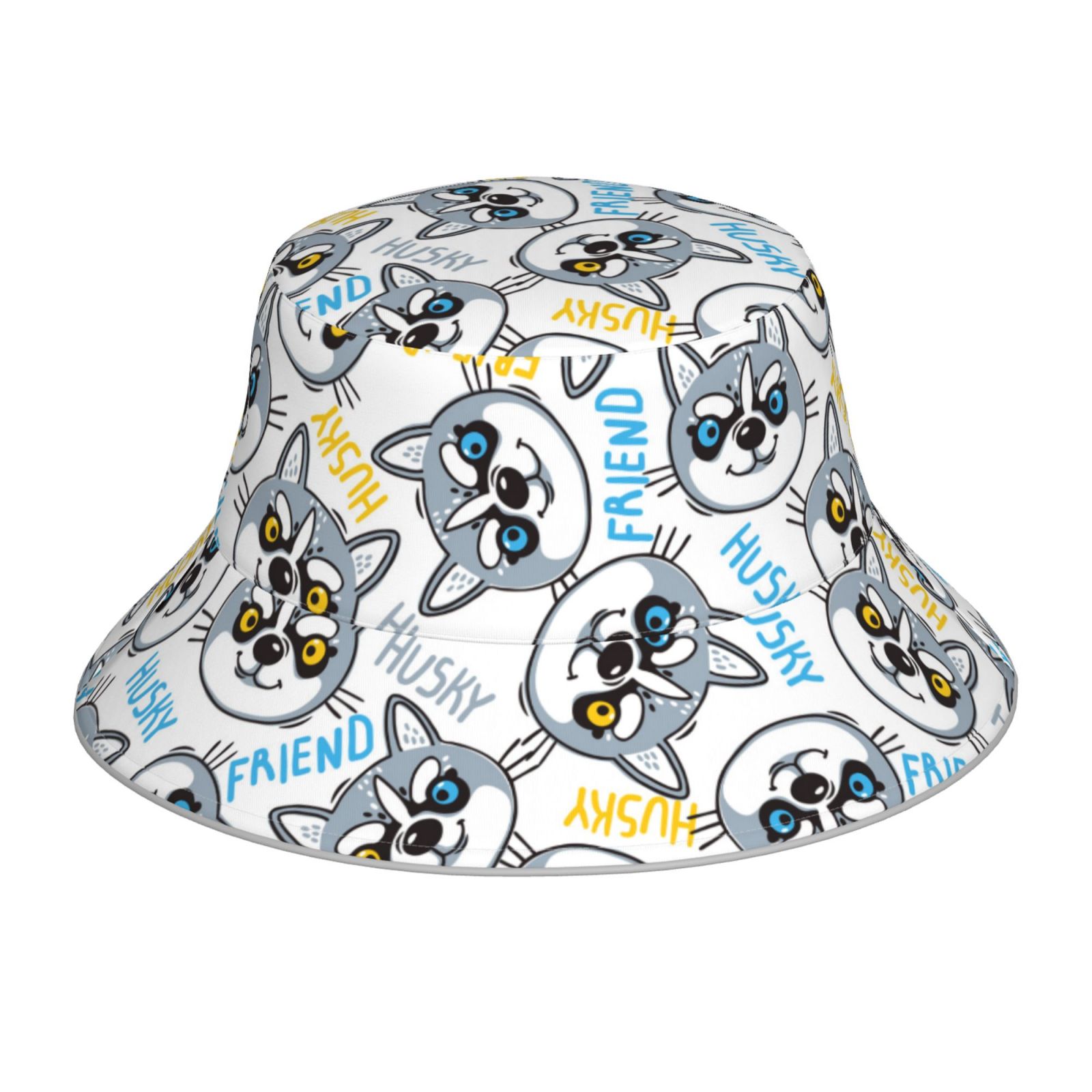 Bucket Hats for Men Woman - Cute Funny Glasses Husky Reversible ...