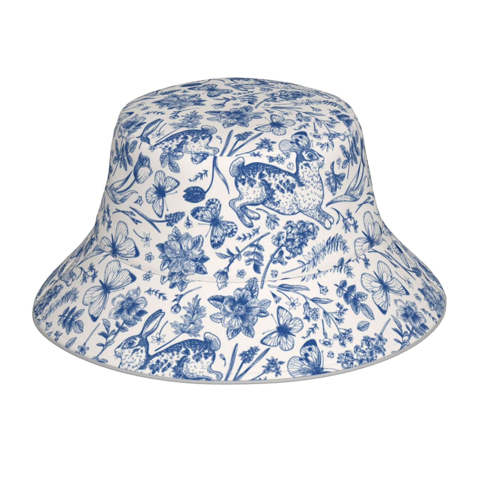Bucket Hats for Men Woman - Cute Rabbit Flower Butterfly Rose ...