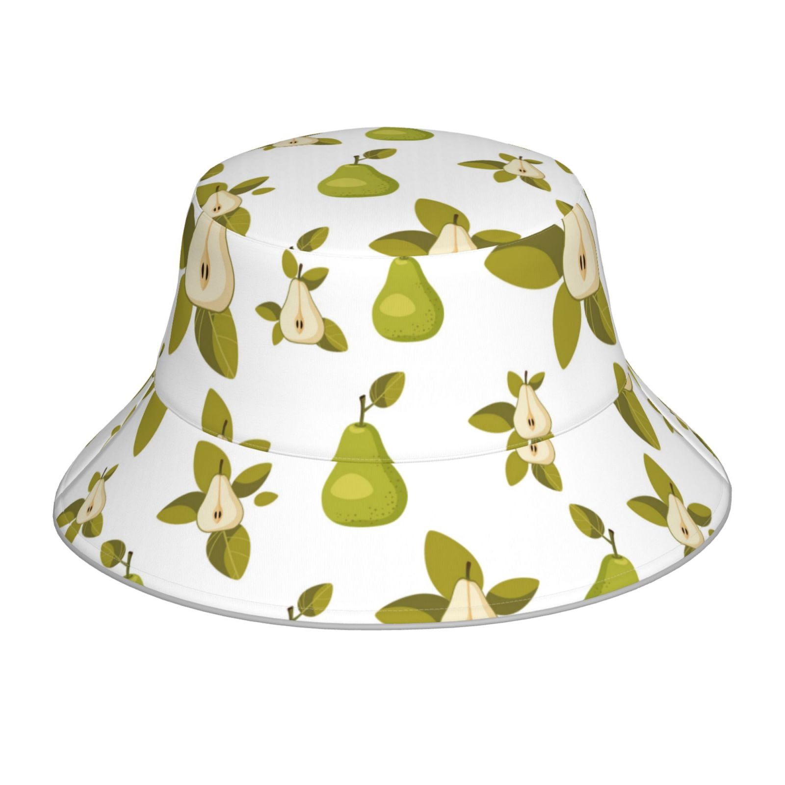 Bucket Hats for Men Woman - Cute Sea Green Pear Reversible Reflective ...