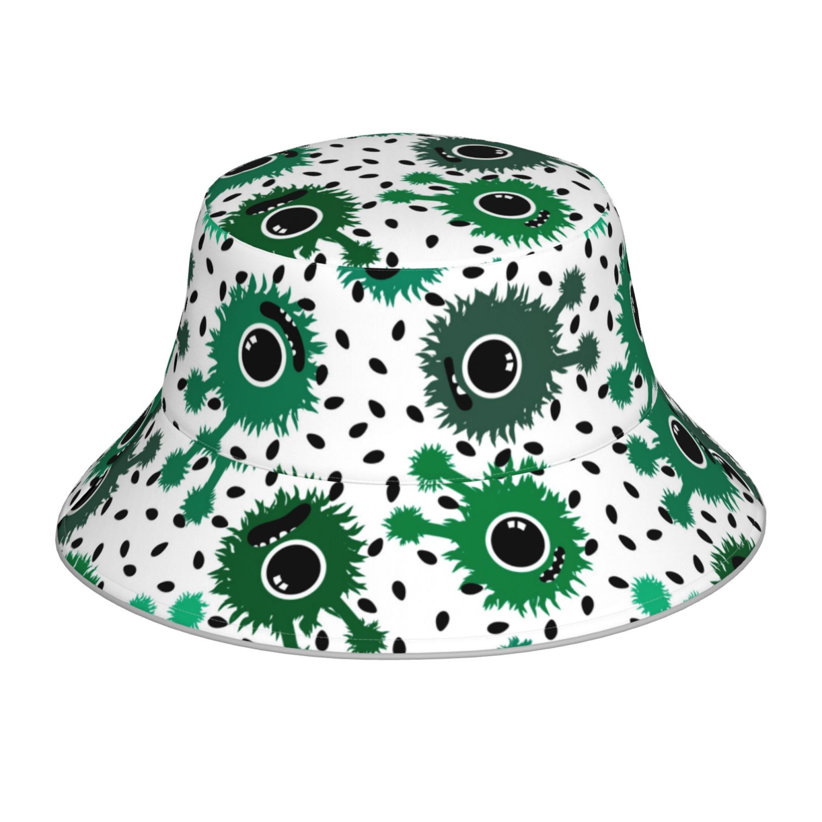 Bucket Hats for Men Woman - Cute cartoon eyes green Reversible ...