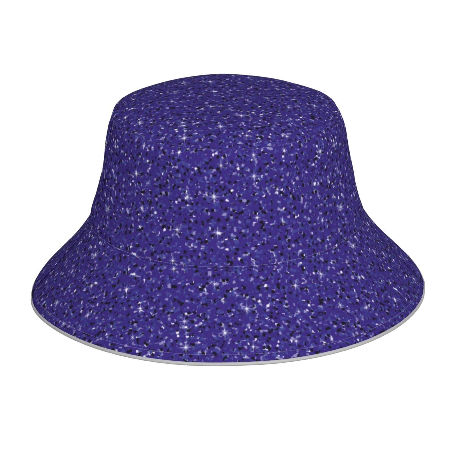Bucket Hats for Men Woman - Deep Purple Glitter Pattern Reversible ...