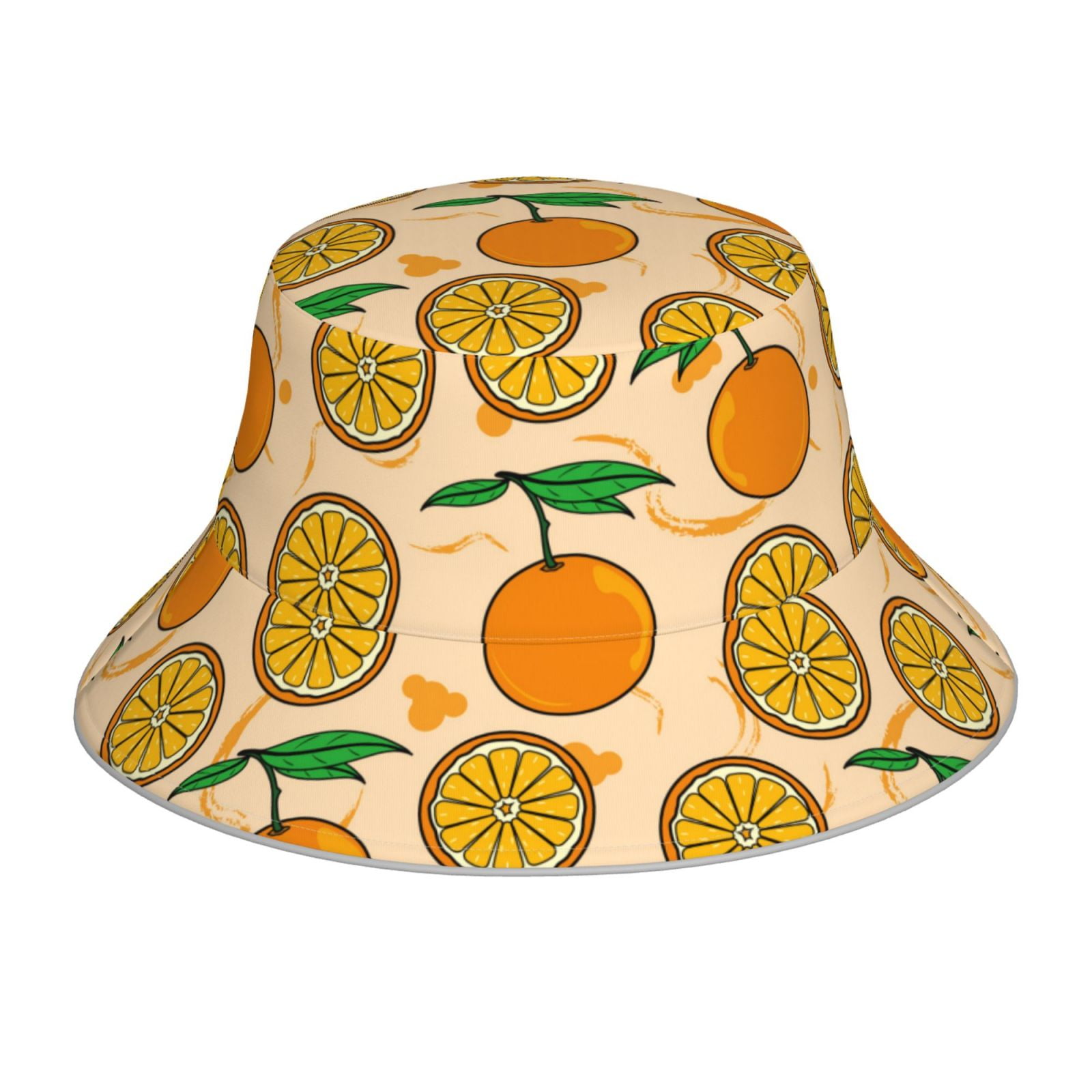 Bucket Hats for Men Woman - Delicious Cute Orange Leaves Reversible ...