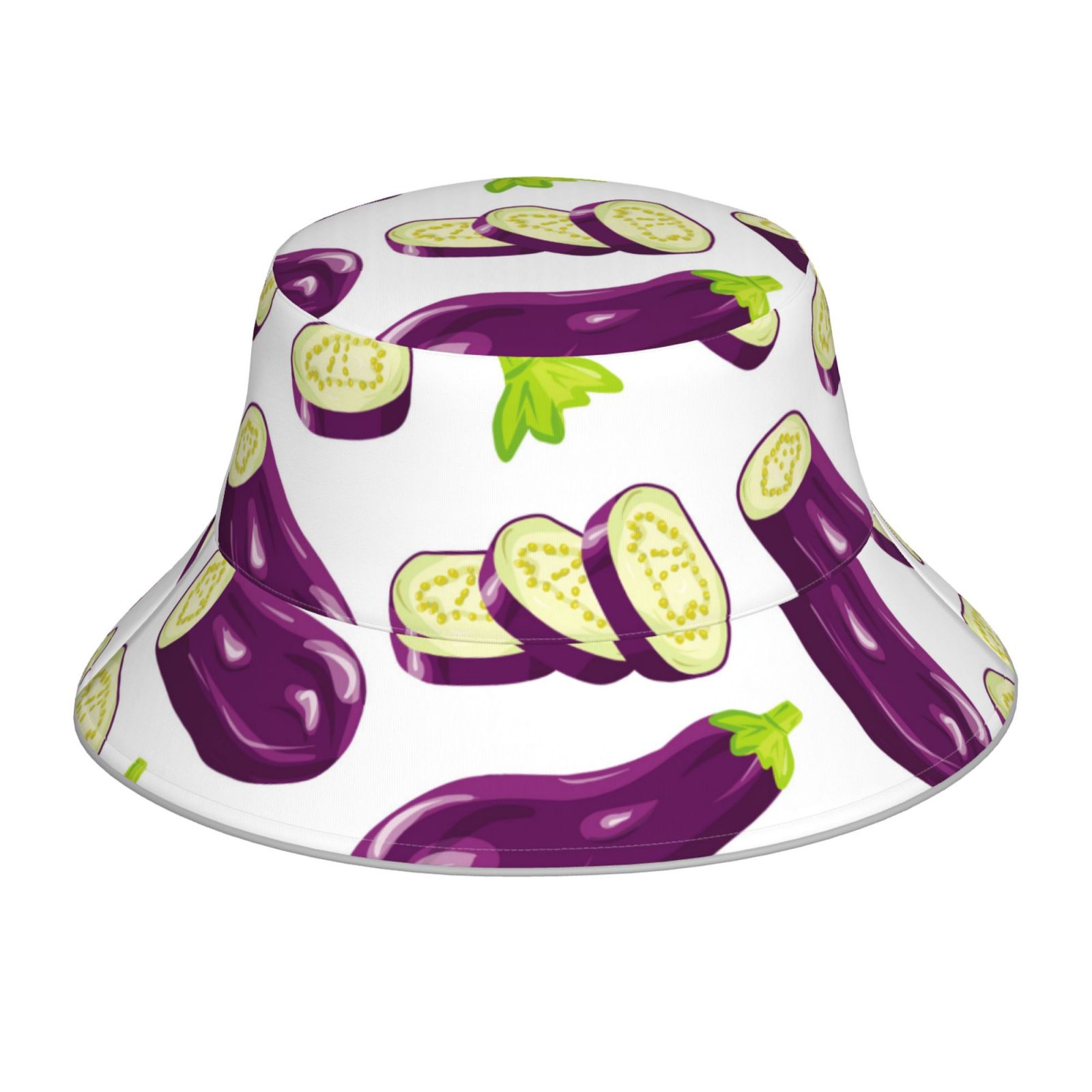 Bucket Hats for Men Woman - Eggplant slices purple Reversible ...