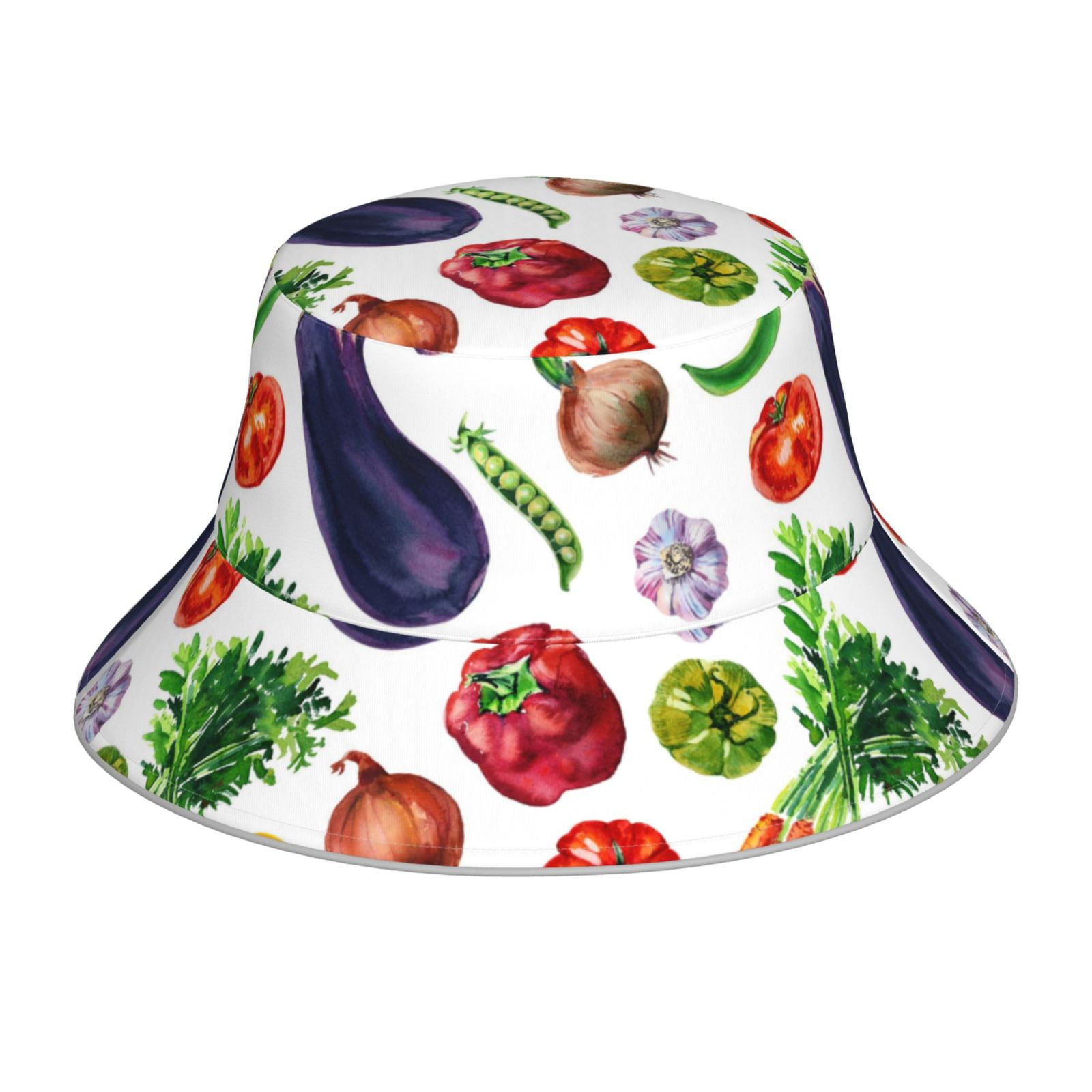 Bucket Hats for Men Woman - Eggplant vegetable Reflective-Brim Reversible Beach Bucket Hat ...
