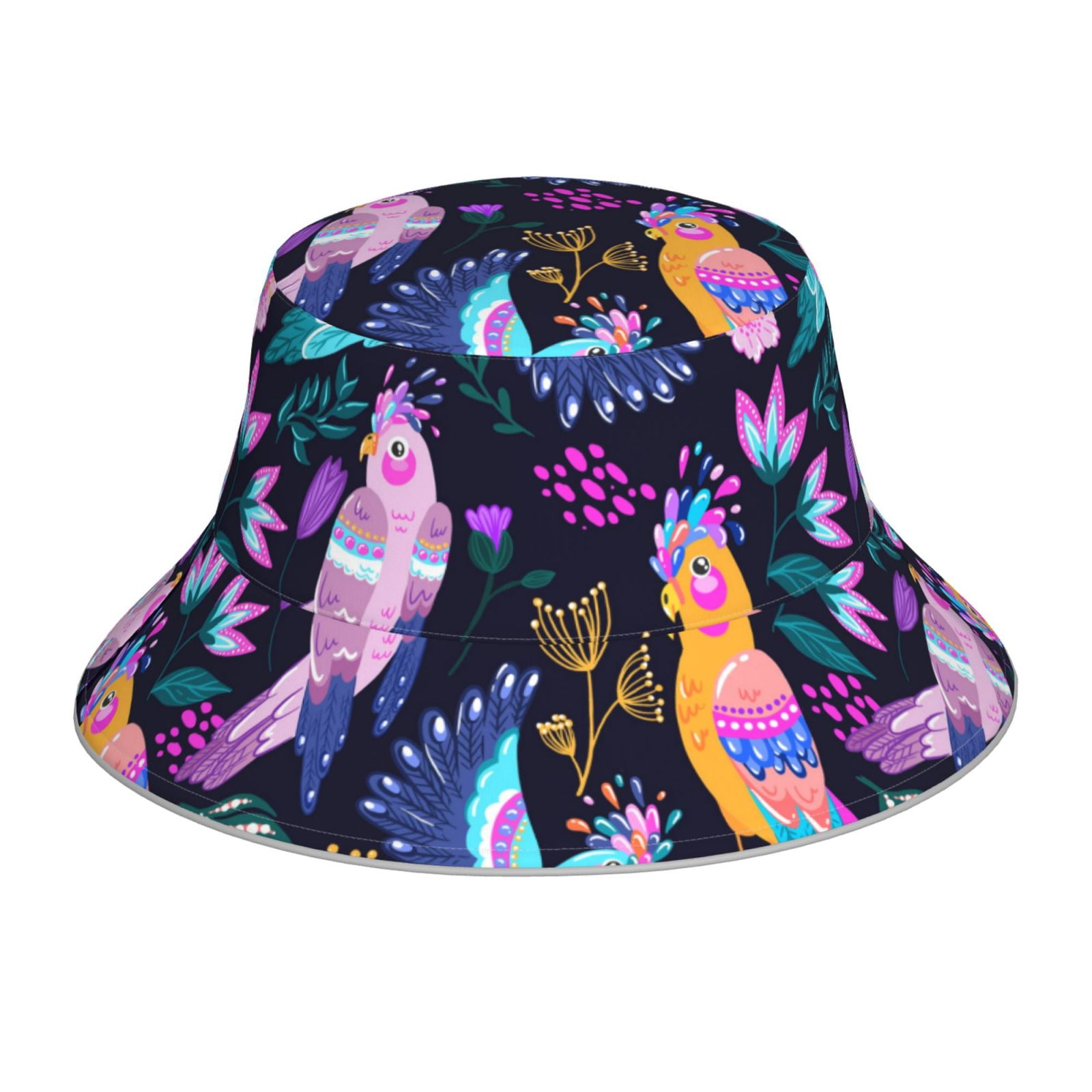 Bucket Hats for Men Woman - Exotic Multicolor Cockatoo Parrot ...