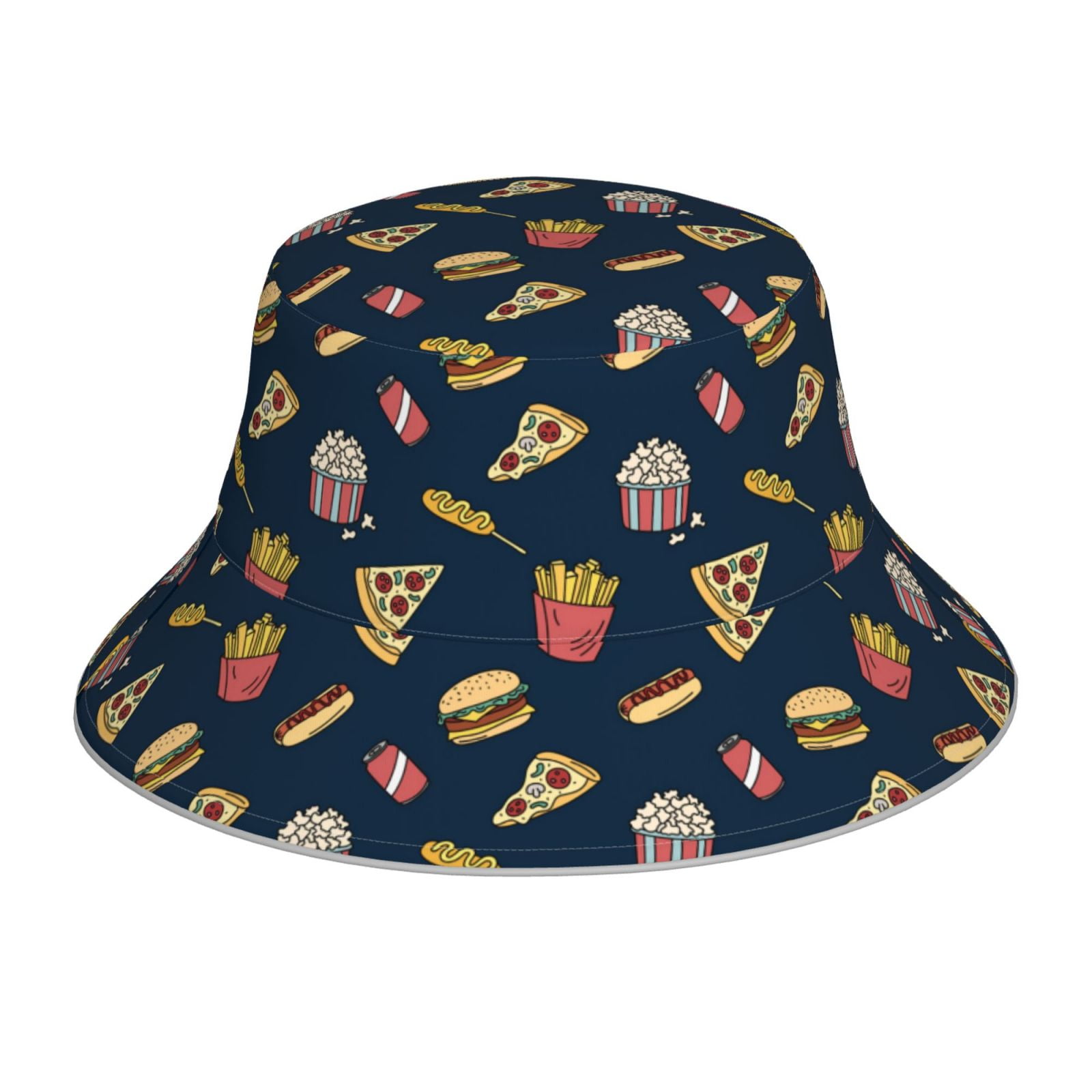 Bucket Hats for Men Woman - Fast food Reversible Reflective-Brim Beach ...