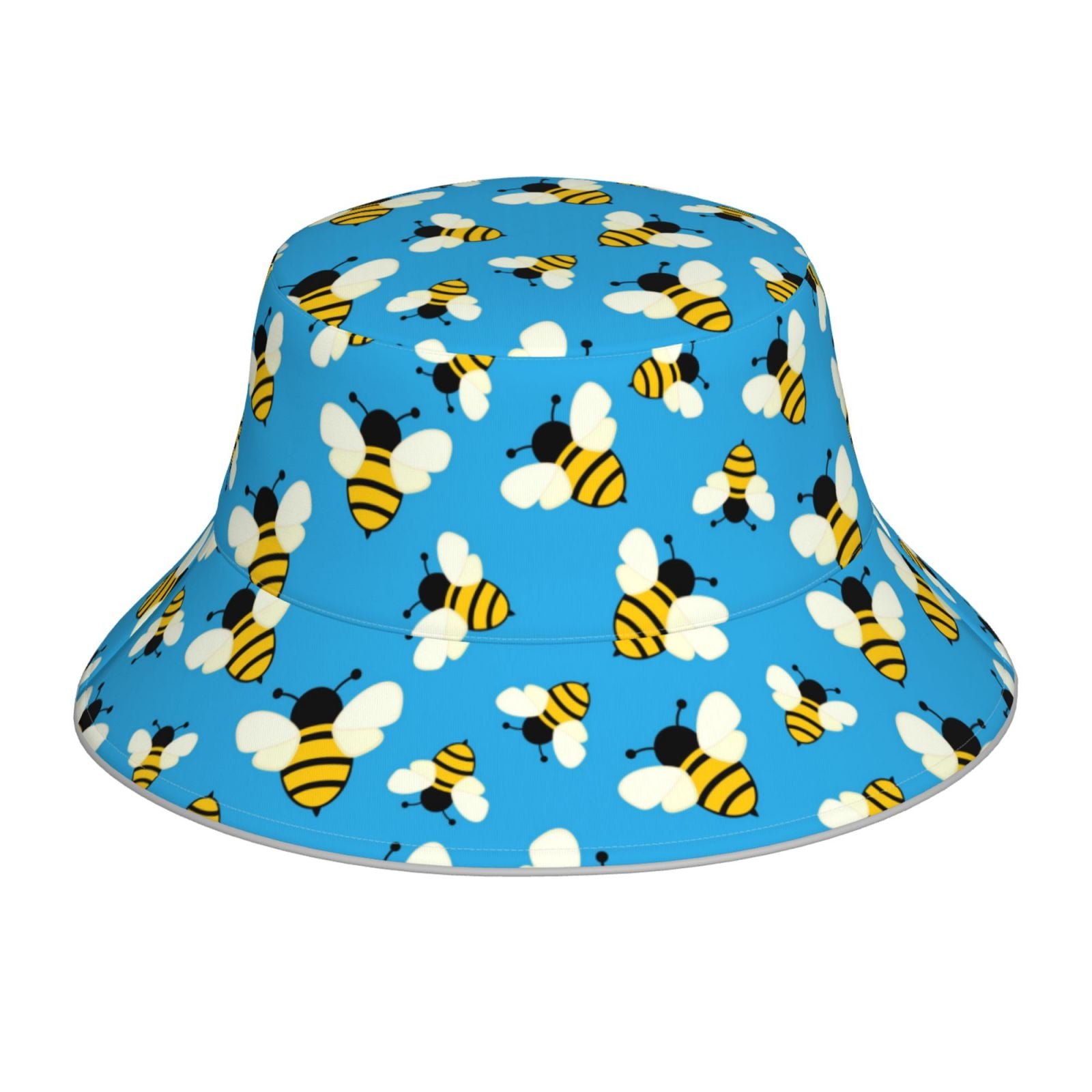 Bucket Hats for Men Woman - Flying Bees Reversible Reflective-Brim ...