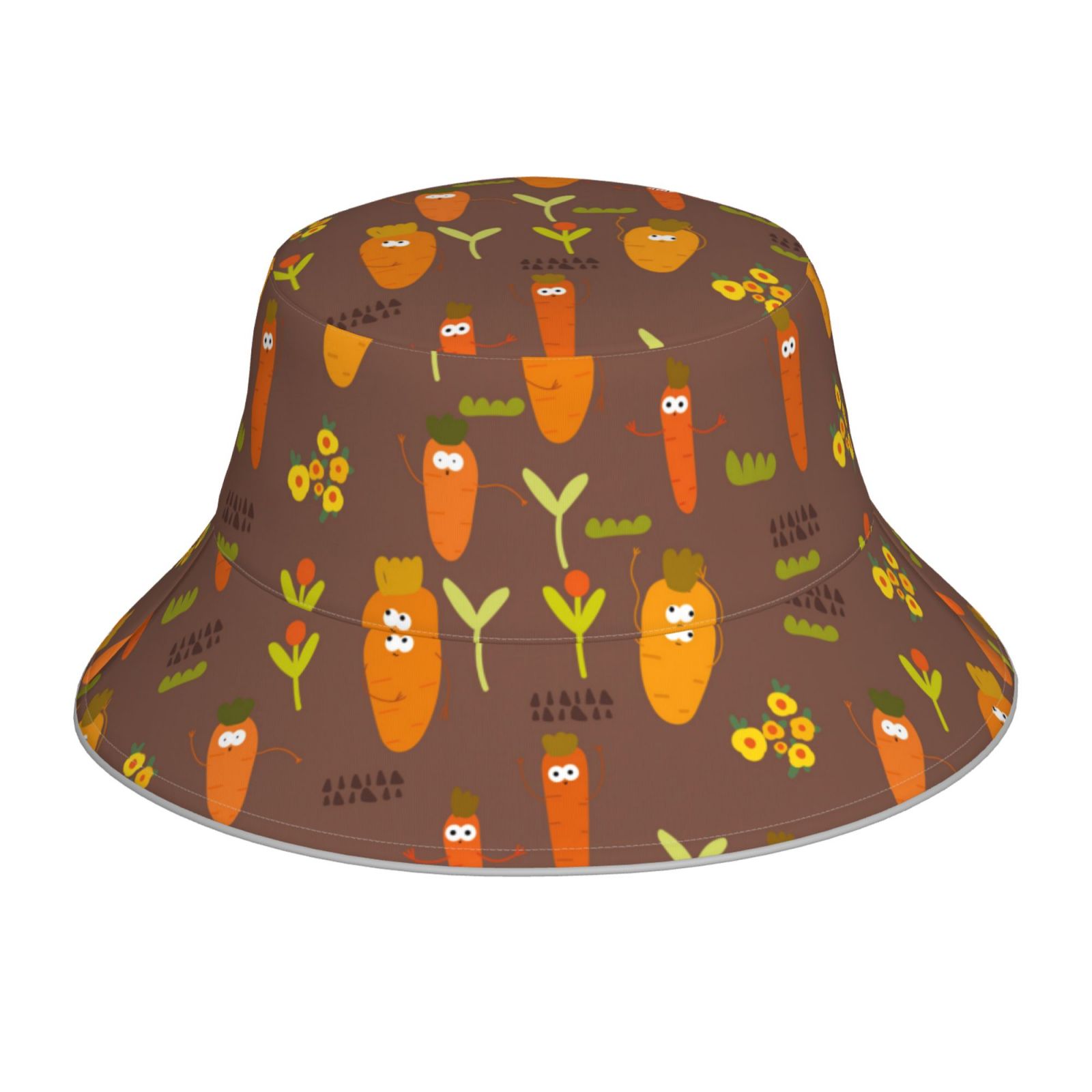 Bucket Hats for Men Woman - Funny Carrot Reversible Reflective-Brim ...