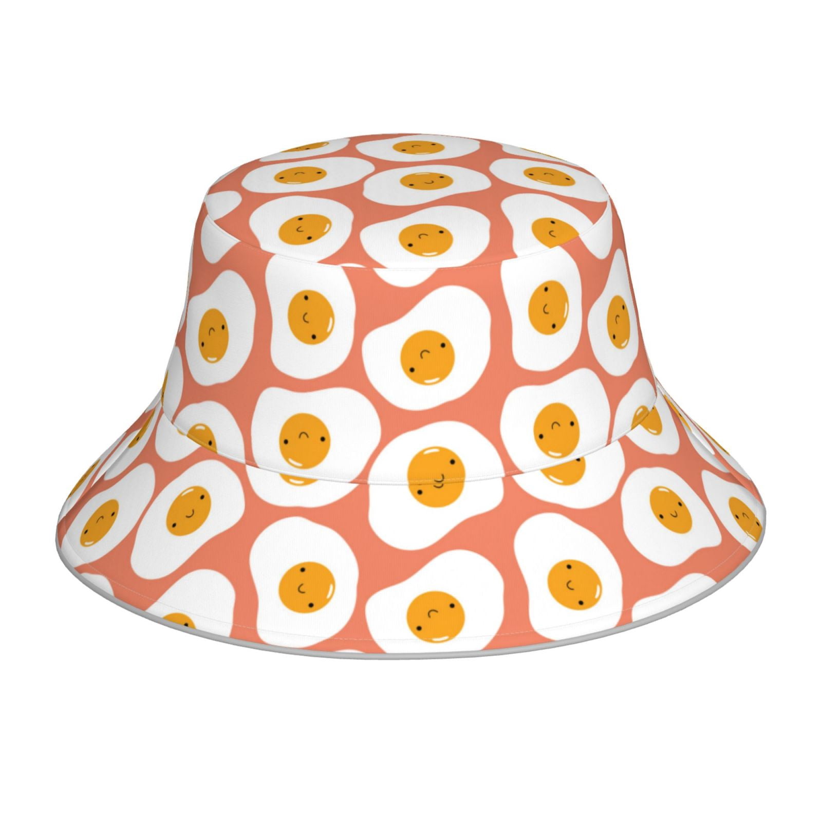 Bucket Hats for Men Woman - Funny Fried Egg Reversible Reflective-Brim ...