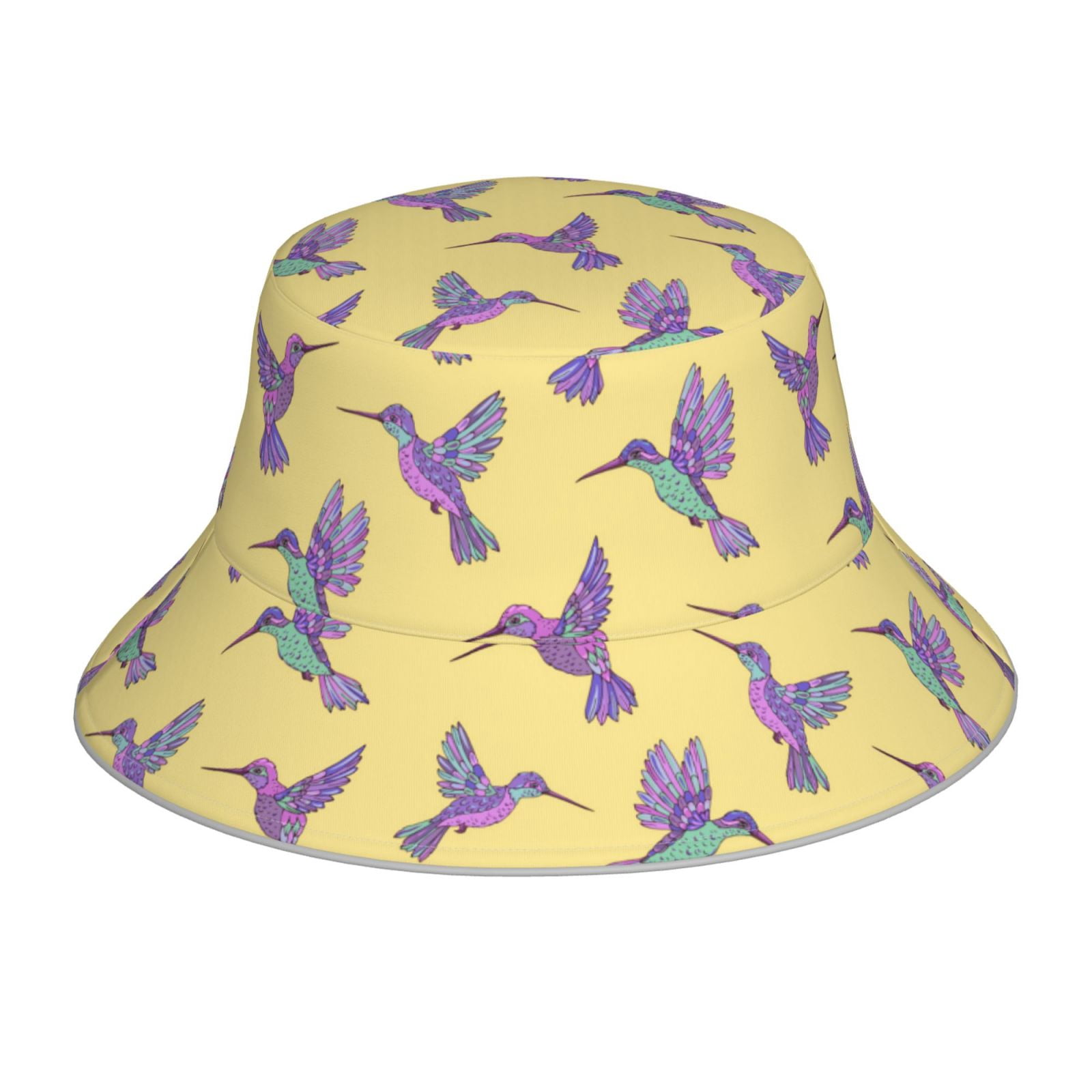 Bucket Hats for Men Woman - Green Purple Hummingbird Reversible ...