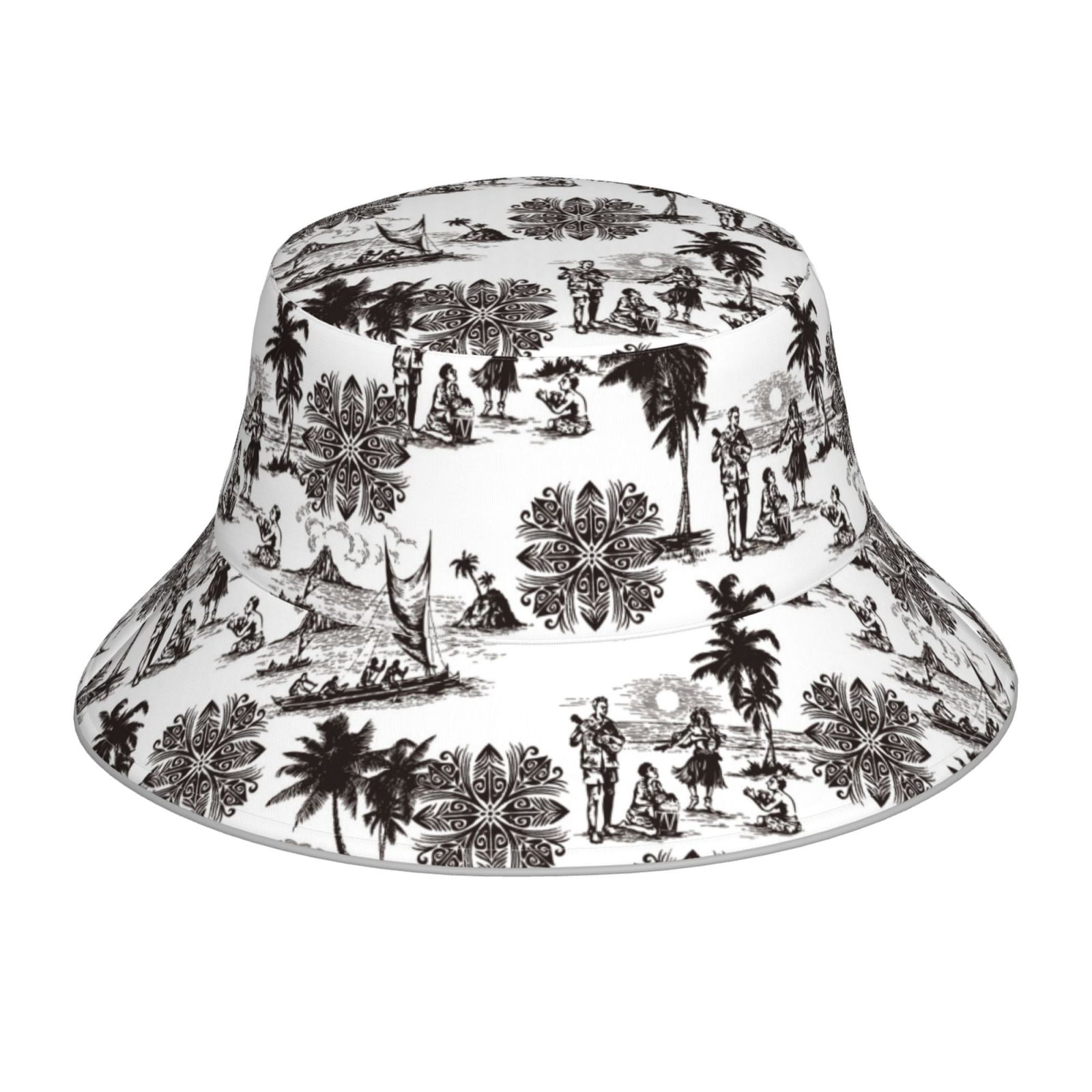 Bucket Hats for Men Woman - Hawaiian Style Retro Reversible Reflective ...