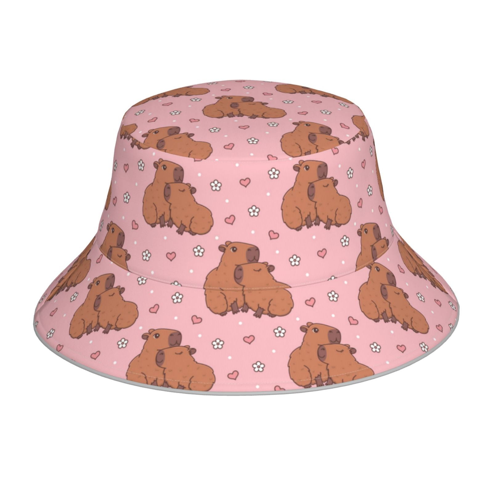 Bucket Hats for Men Woman - Heart capybara Reversible Reflective-Brim ...